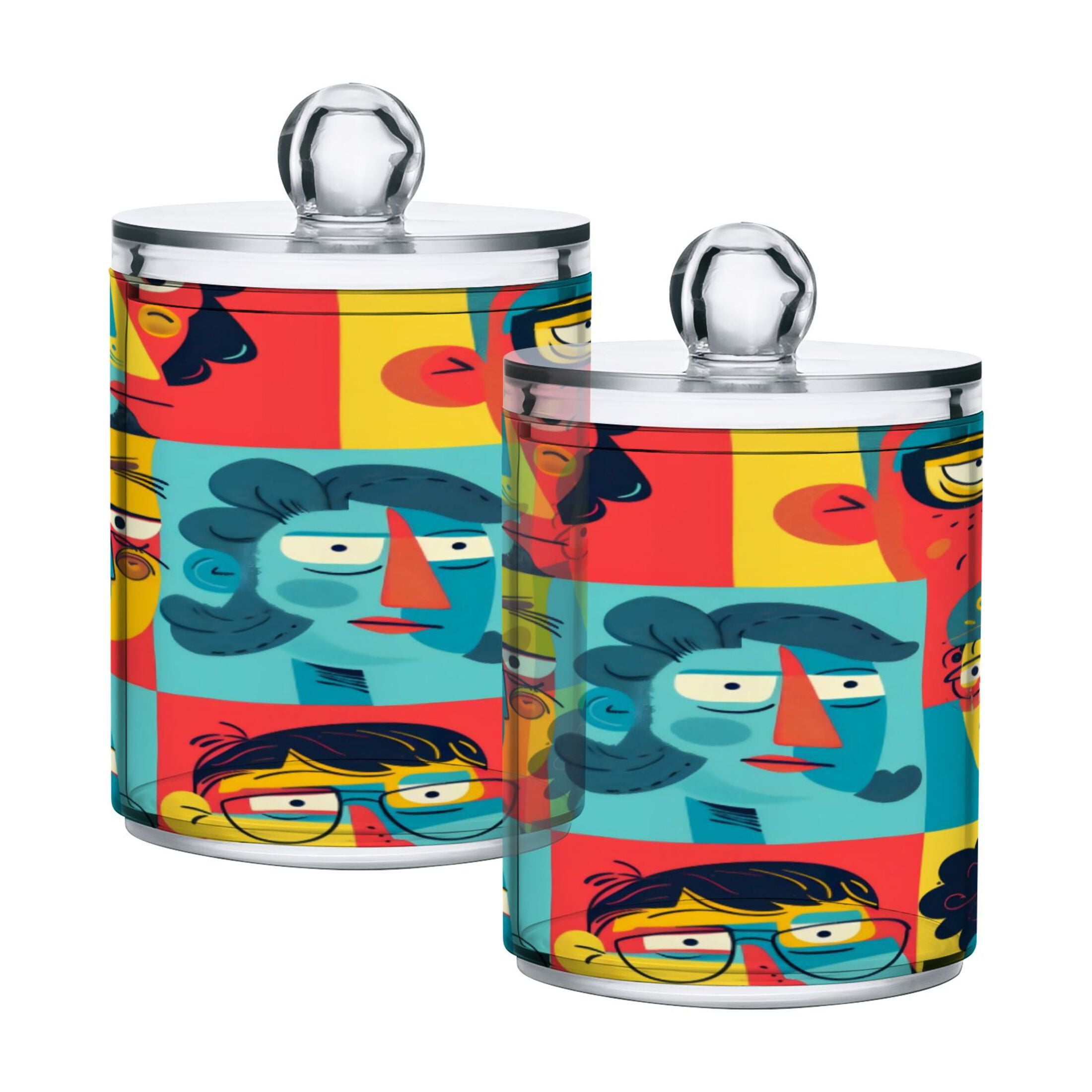 Clear Storage Jar 2.75x 4.13 Inches One Sizex4 Cotton Swabs Cans ...