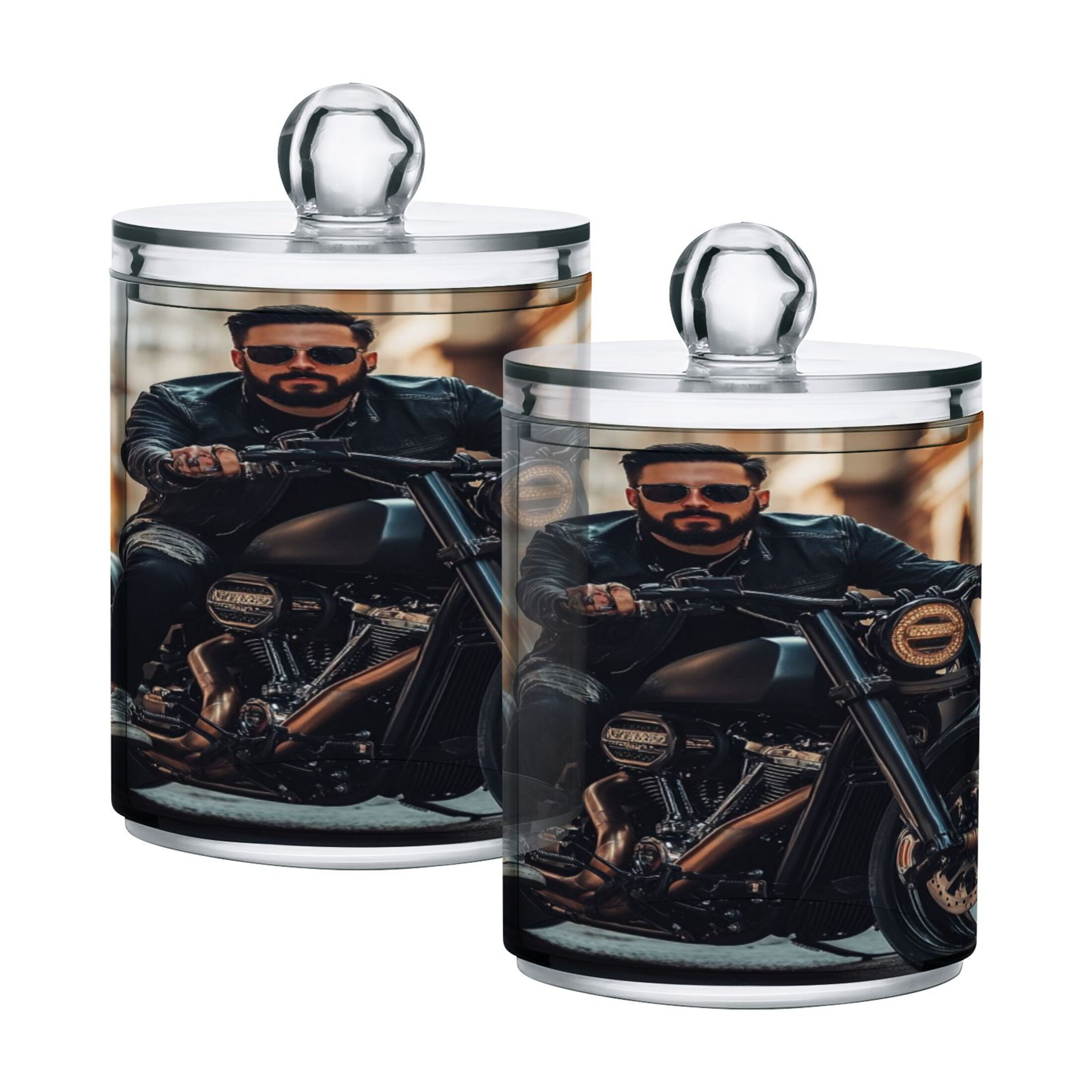 Clear Storage Jar 2.75x 4.13 Inches One Sizex4 Cotton Swabs Cans ...