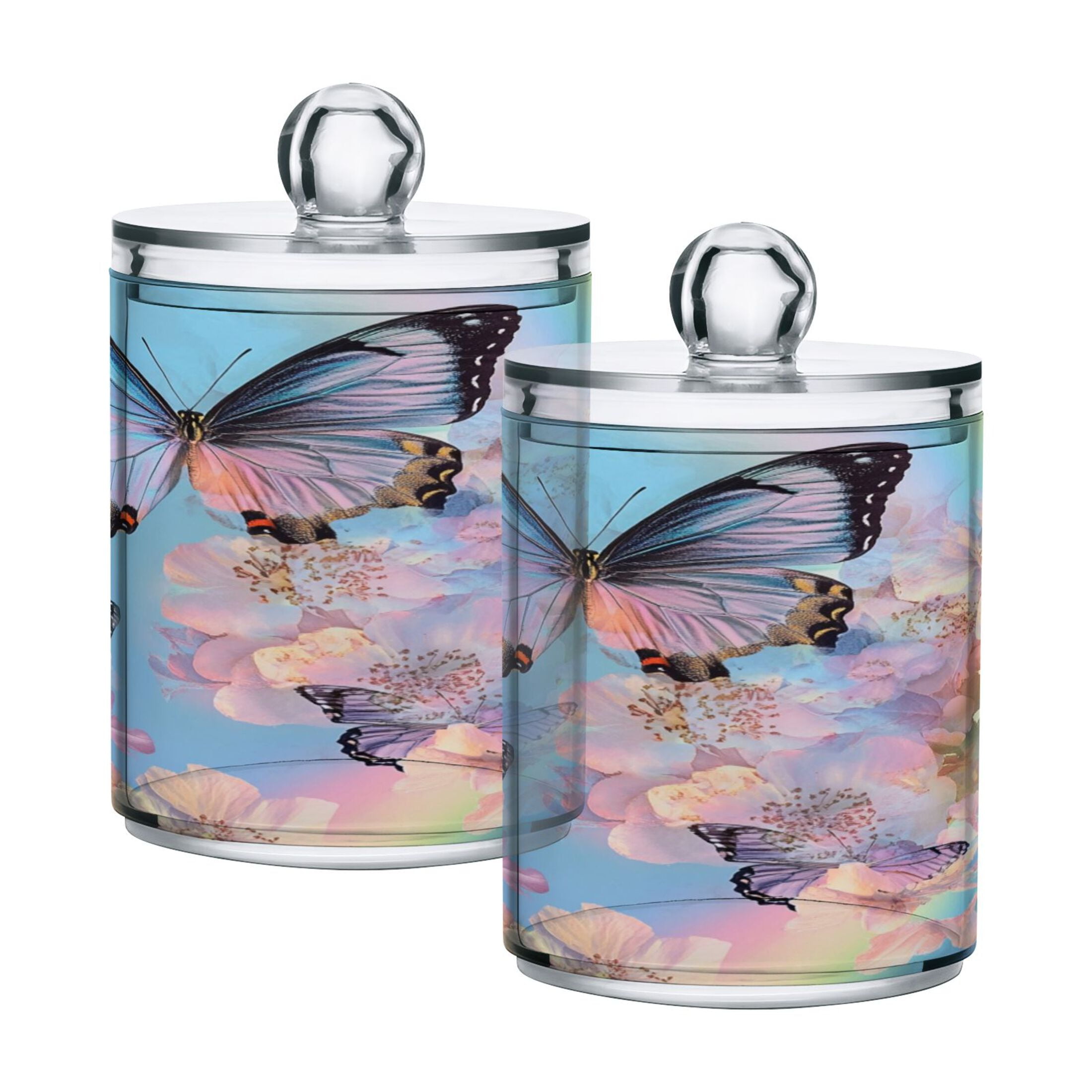 Clear Storage Jar 2.75x 4.13 Inches One Sizex4 Cotton Swabs Cans ...