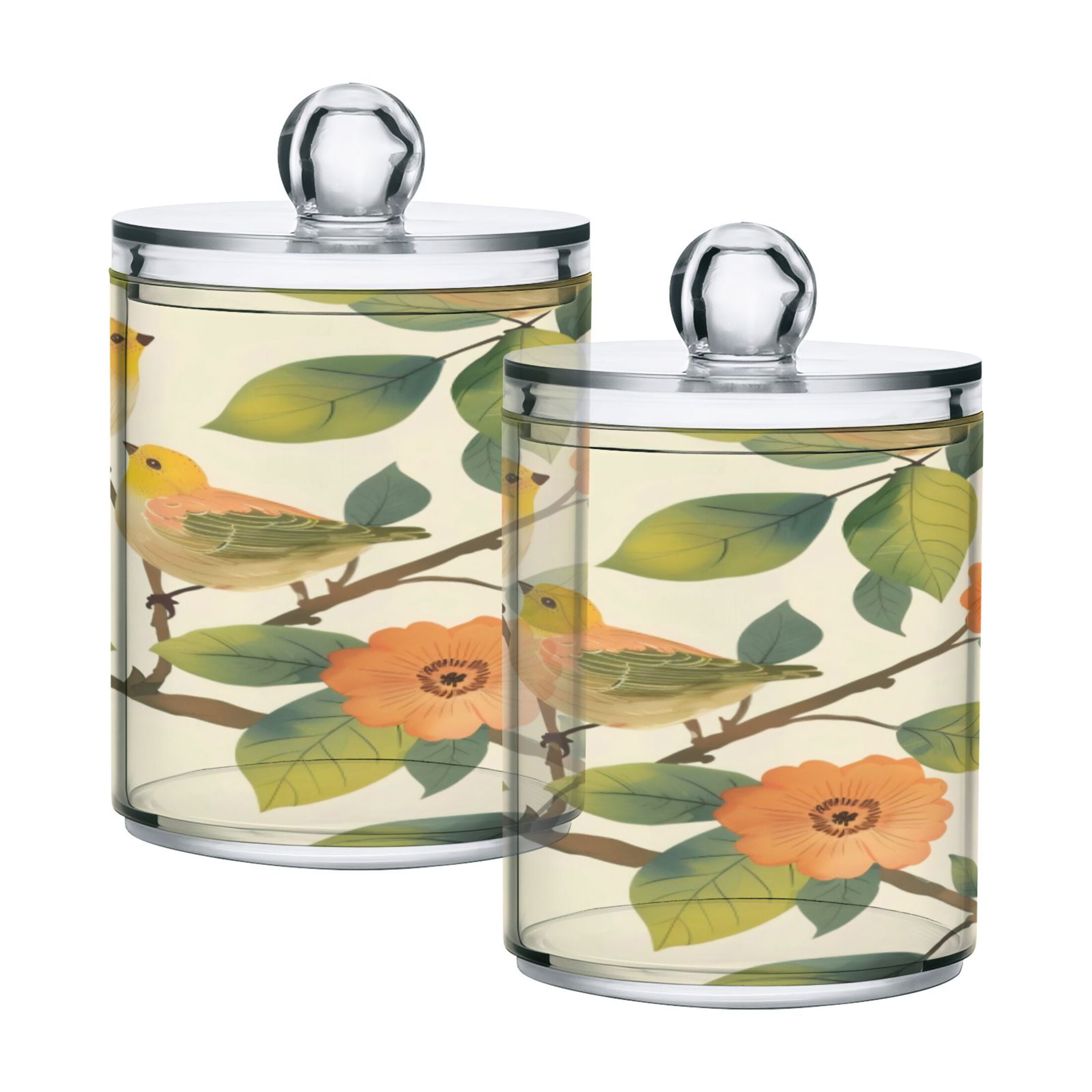 Clear Storage Jar 2.75x 4.13 Inches One Sizex4 Cotton Swabs Cans ...