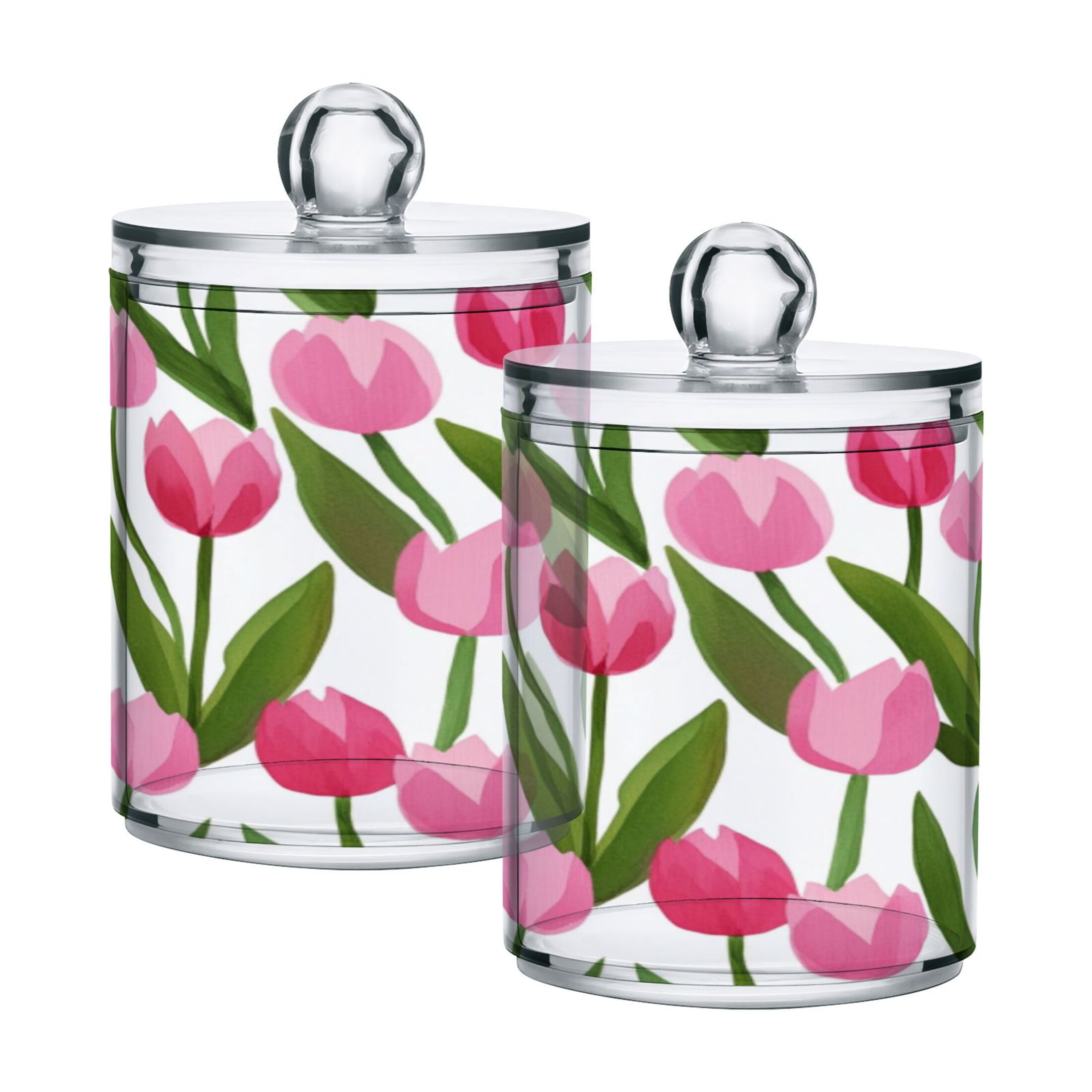 Clear Storage Jar 2.75x 4.13 Inches One Sizex4 Cotton Swabs Cans ...