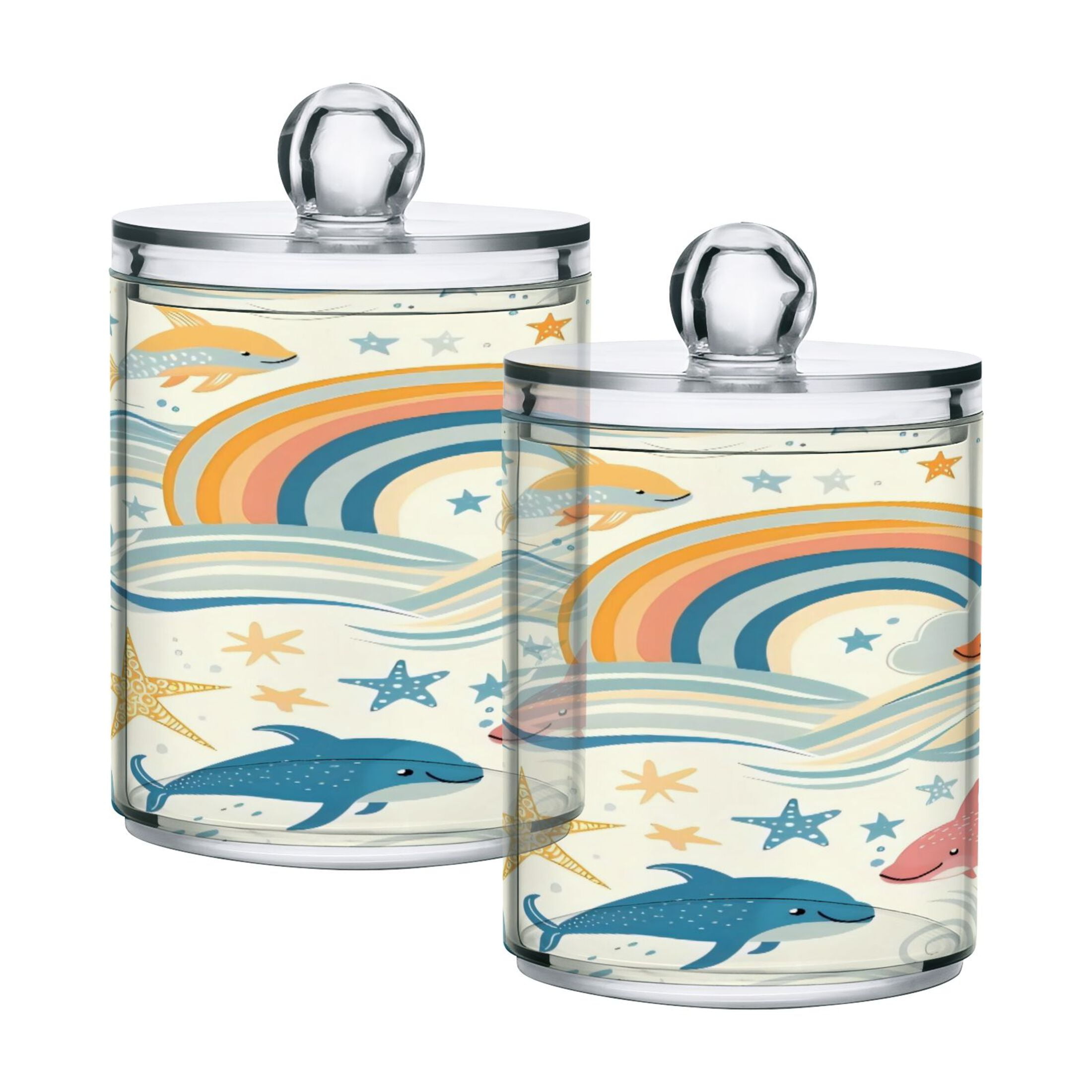 Clear Storage Jar 2.75x 4.13 Inches One Sizex4 Cotton Swabs Cans ...