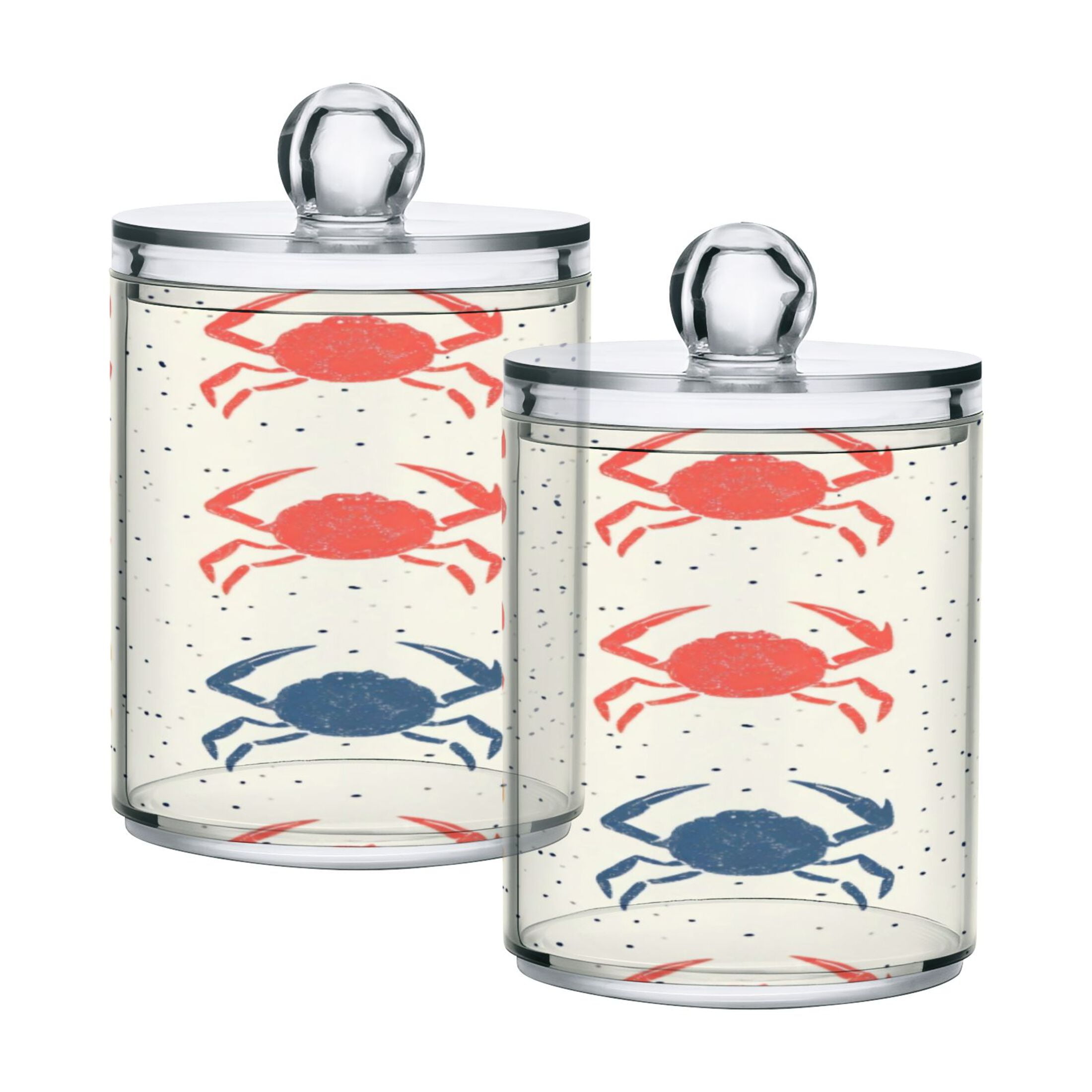 Clear Storage Jar 2.75x 4.13 Inches One Sizex4 Cotton Swabs Cans ...