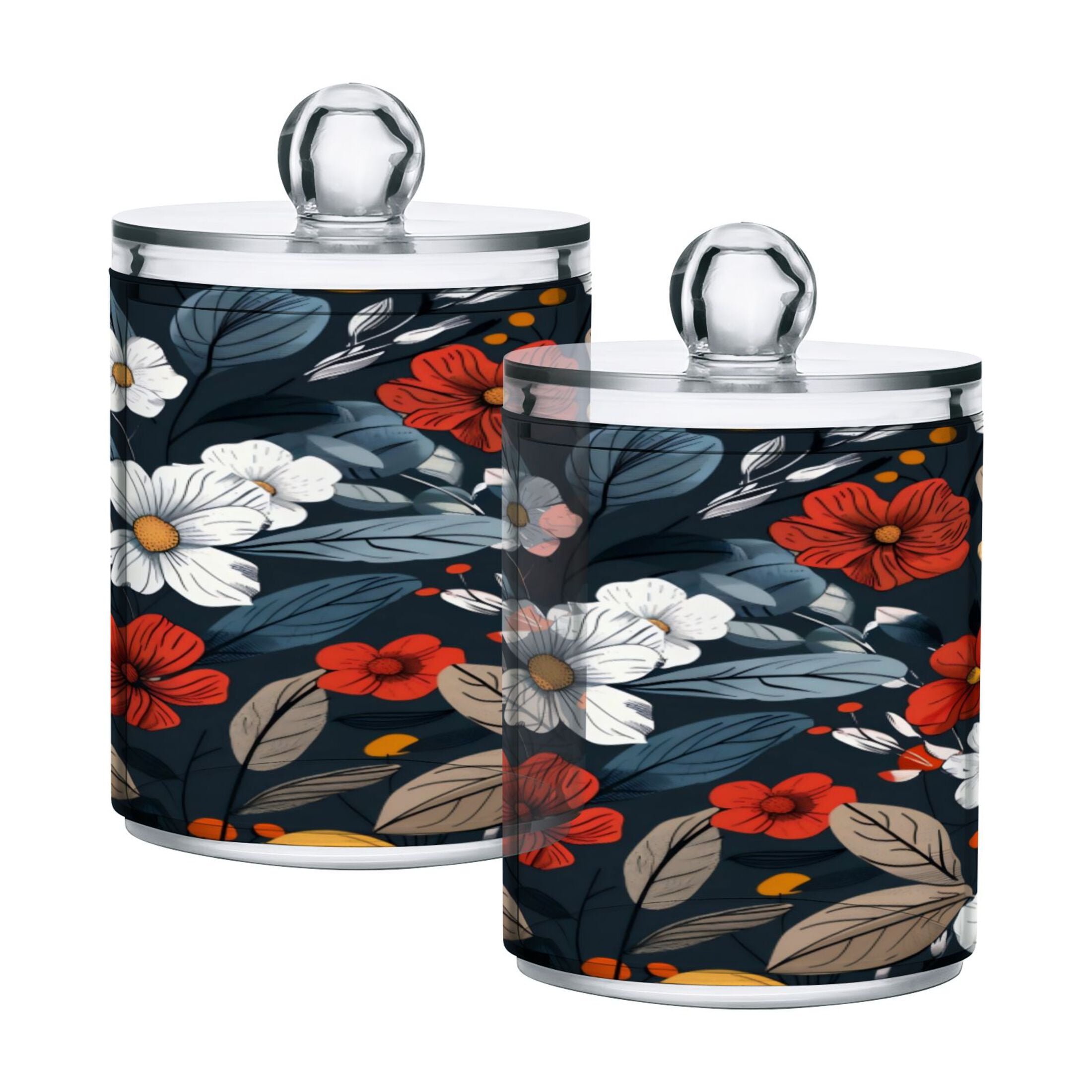 Clear Storage Jar 2.75x 4.13 Inches One Sizex4 Cotton Swabs Cans ...