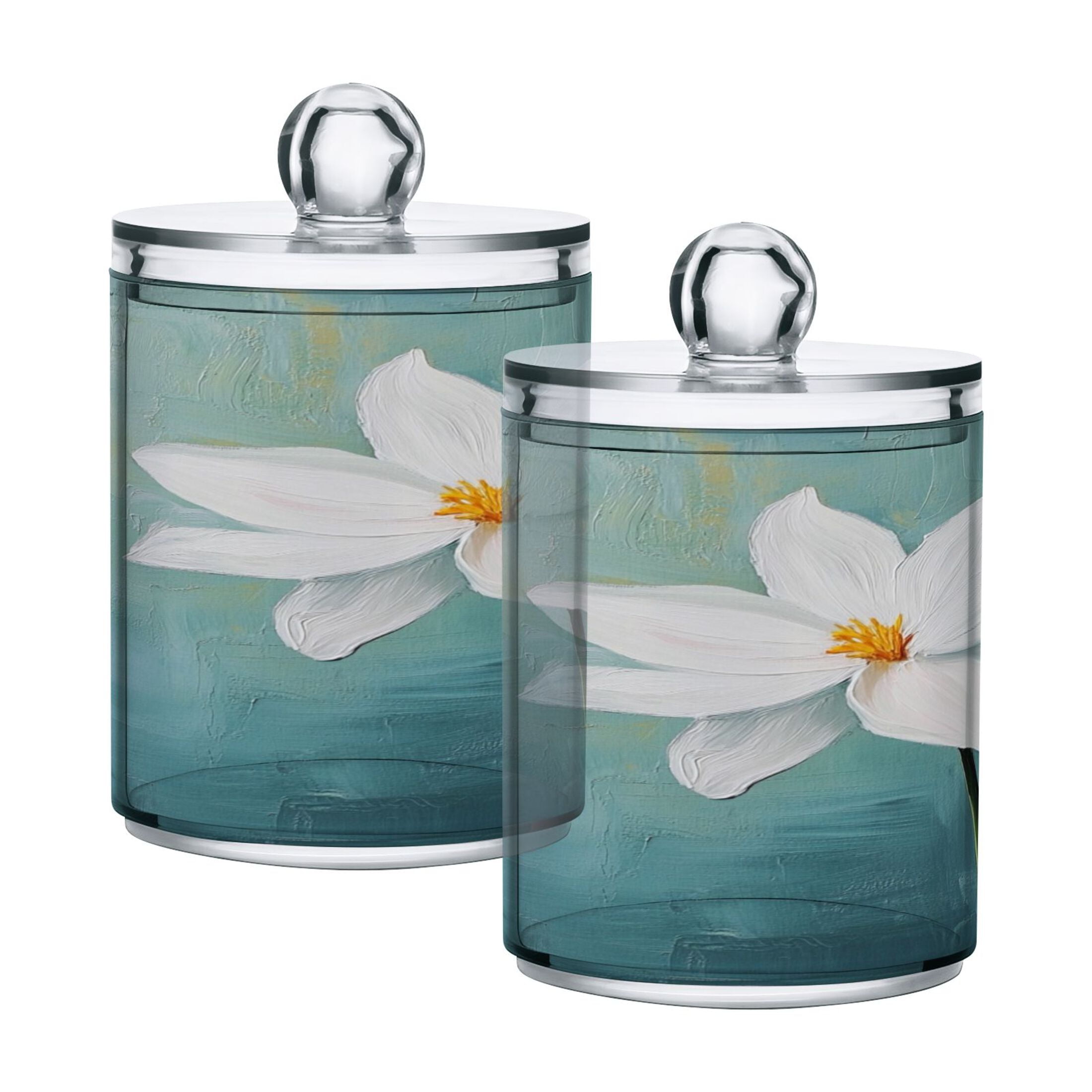 Clear Storage Jar 2.75x 4.13 Inches One Sizex4 Cotton Swabs Cans ...