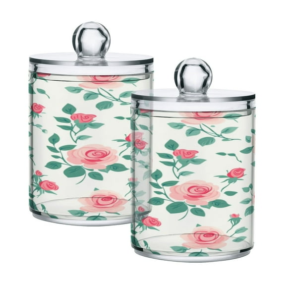 Clear Storage Jar 2.75x 4.13 Inches One Sizex4 Cotton Swabs Cans ...