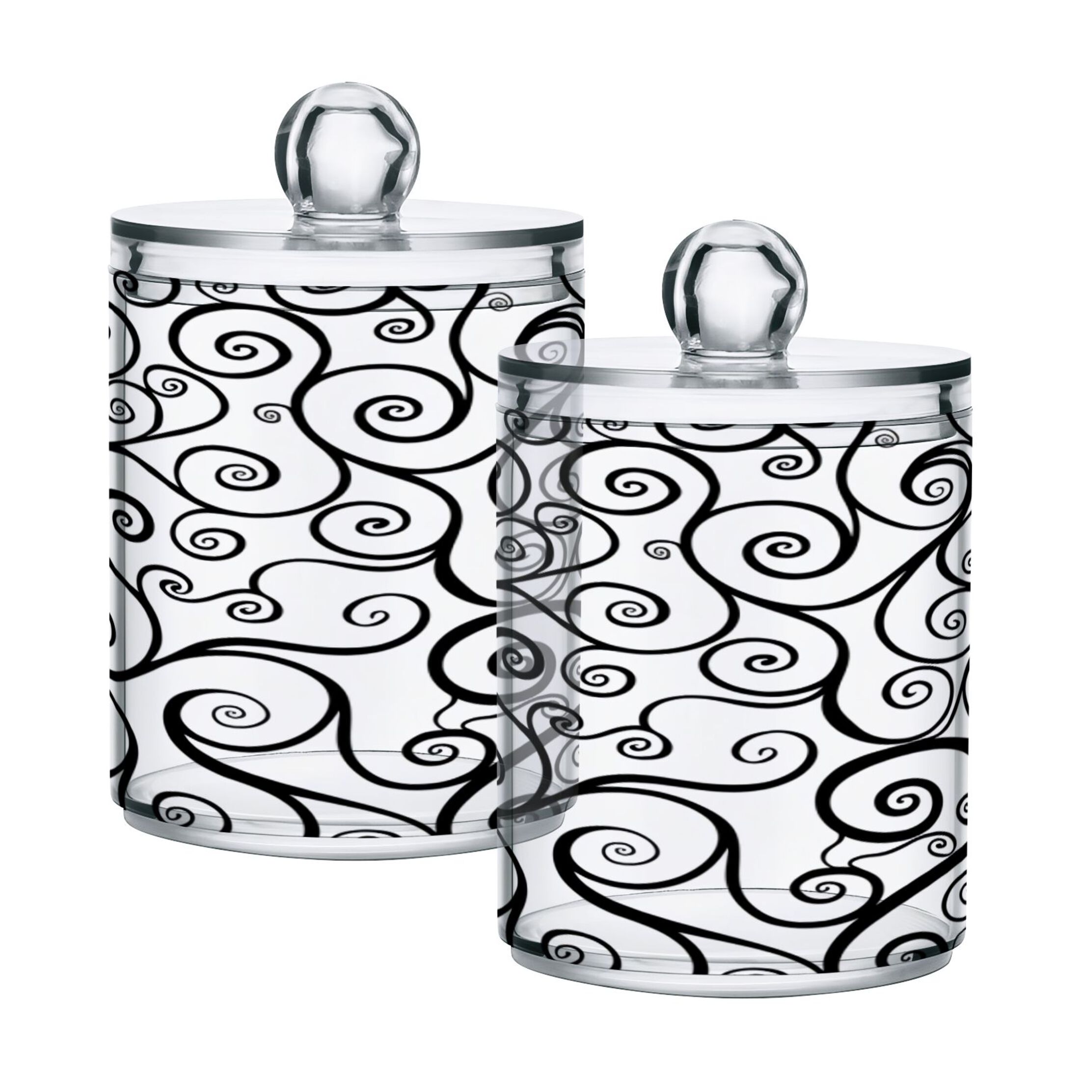 Clear Storage Jar 2.75x 4.13 Inches One Sizex4 Cotton Swabs Cans ...