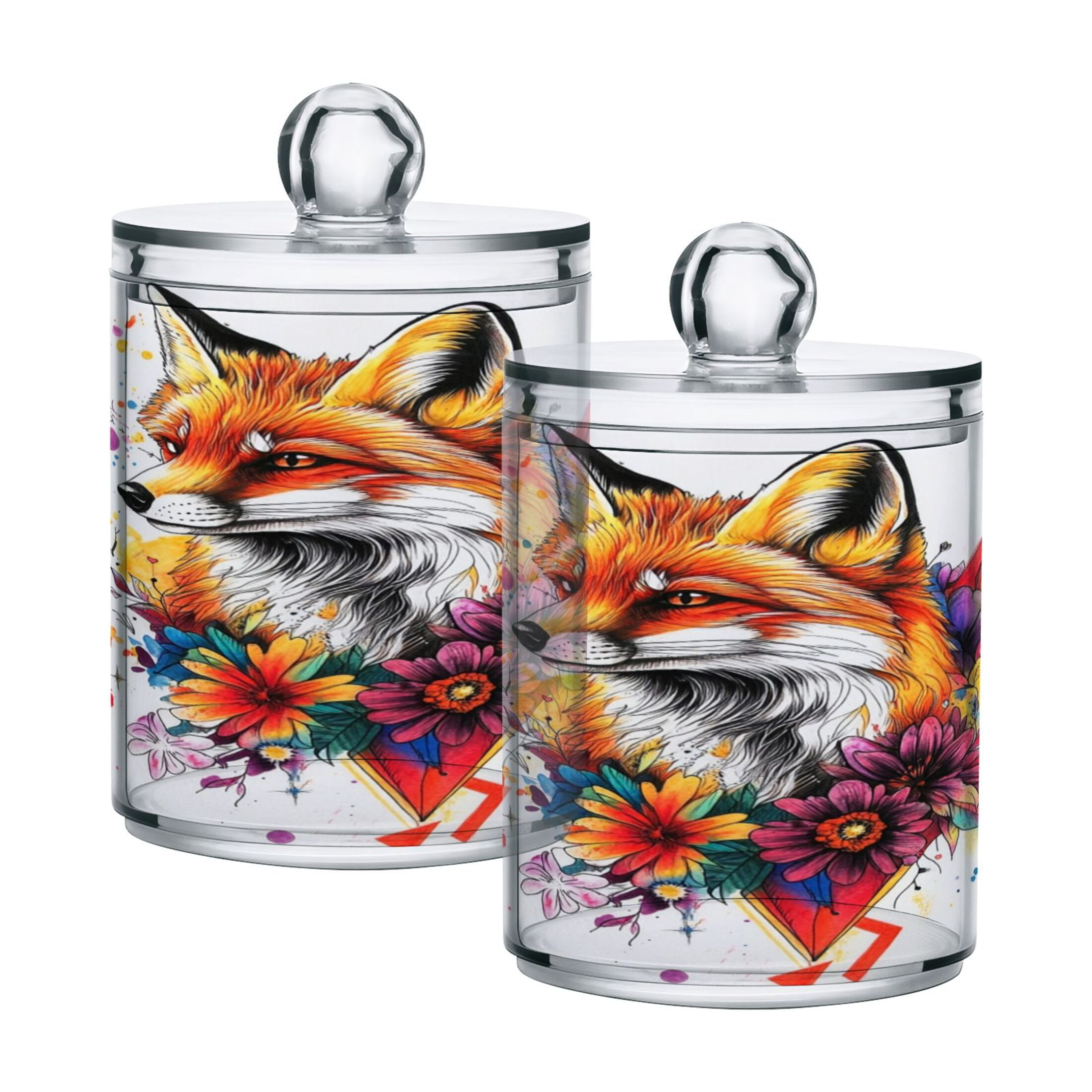 Clear Storage Jar 2.75x 4.13 Inches One Sizex4 Cotton Swabs Cans ...
