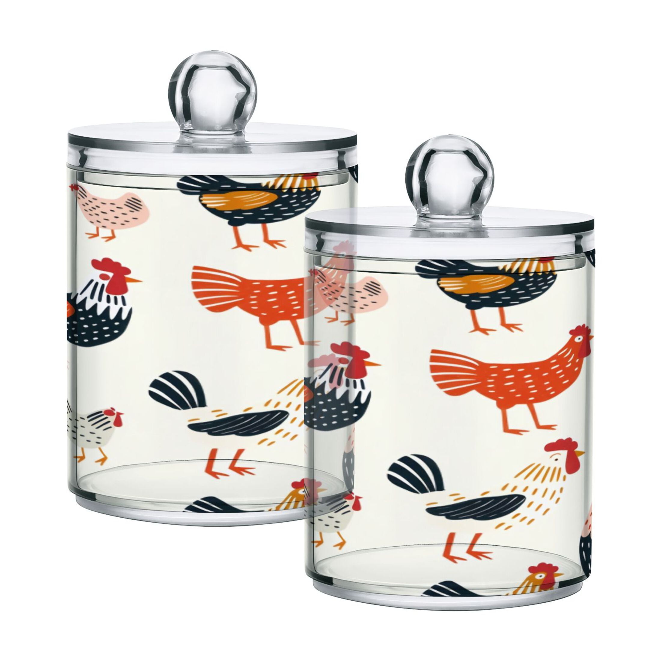 Clear Storage Jar 2.75x 4.13 Inches One Sizex4 Cotton Swabs Cans ...