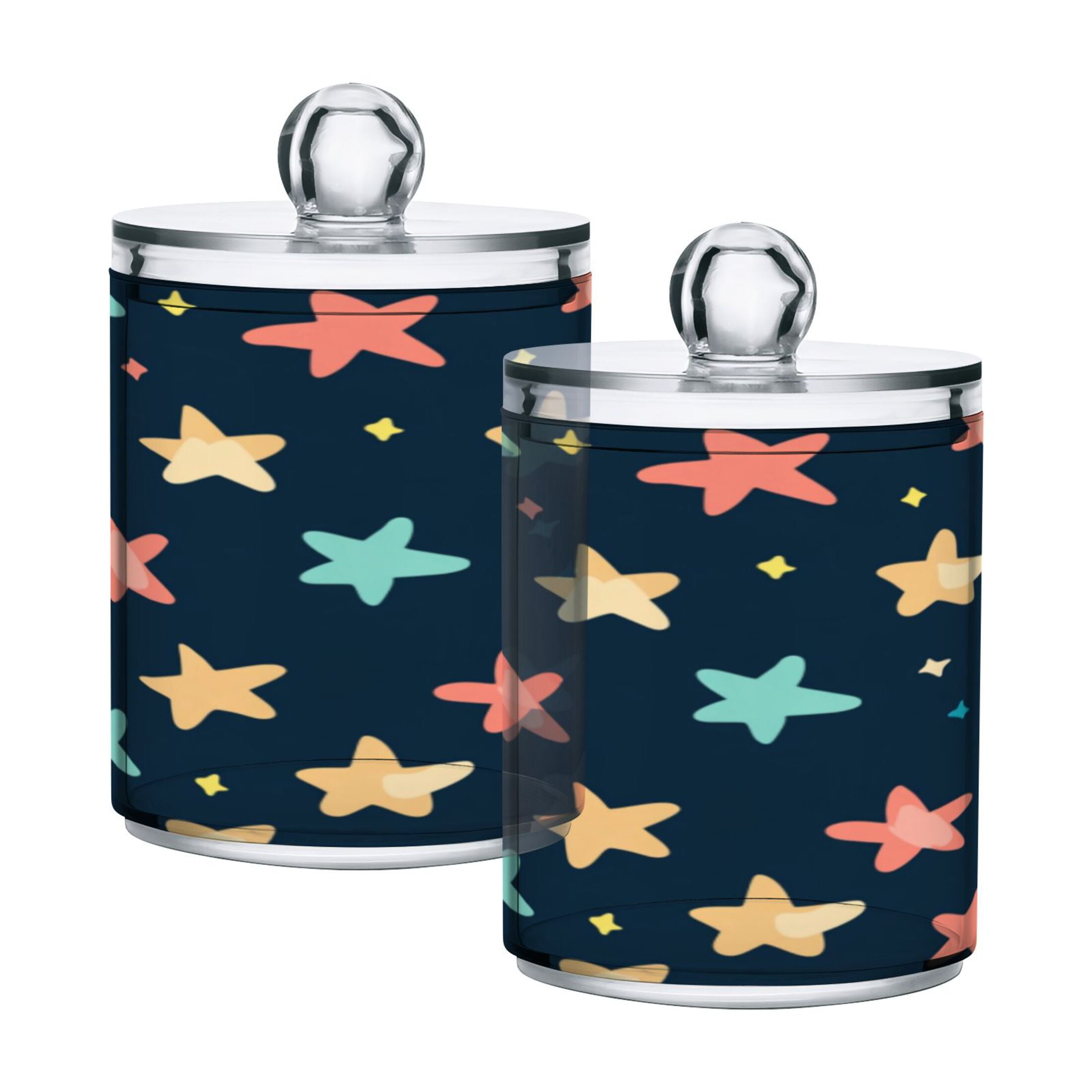 Clear Storage Jar 2.75x 4.13 Inches One Sizex4 Cotton Swabs Cans ...