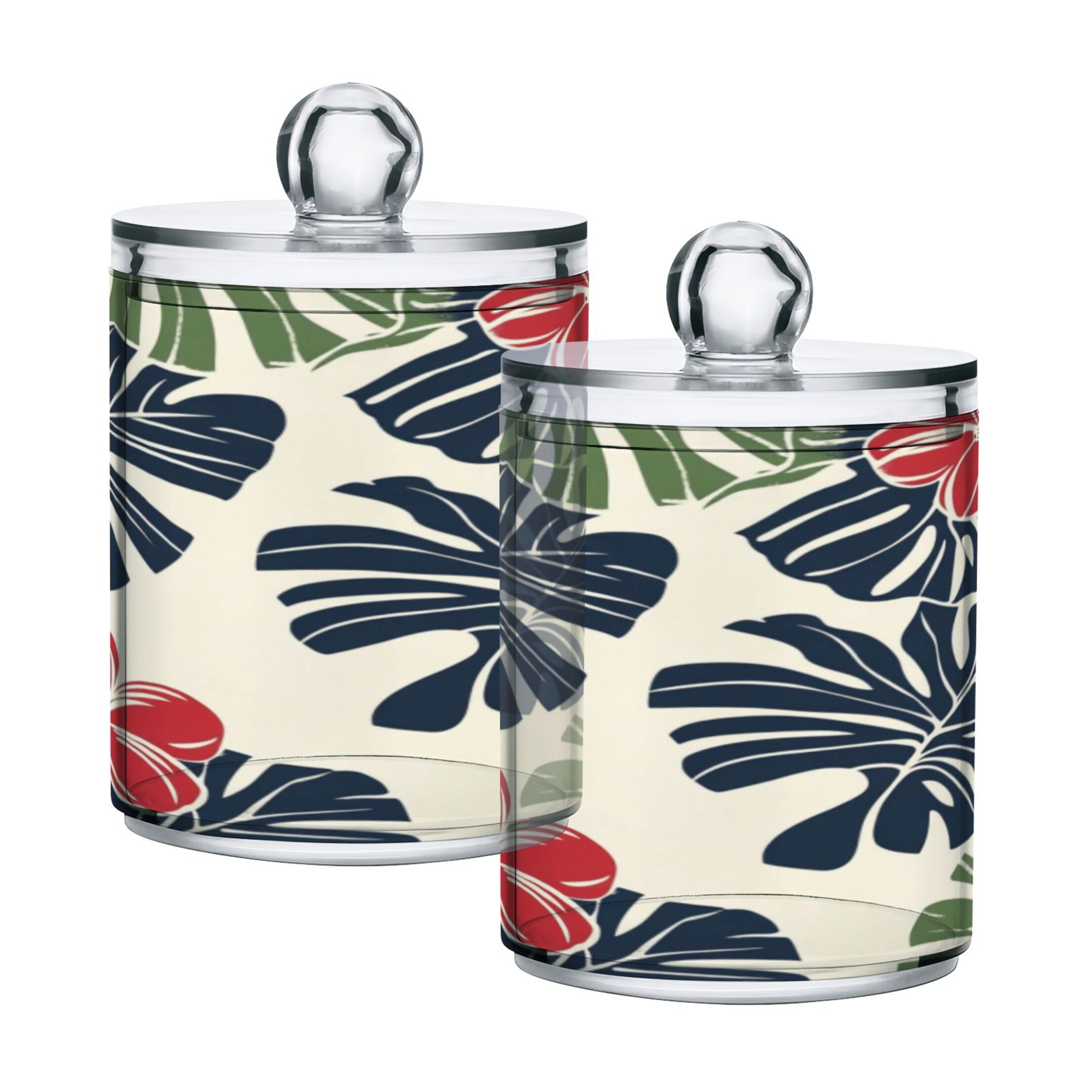 Clear Storage Jar 2.75x 4.13 Inches One Sizex4 Cotton Swabs Cans ...