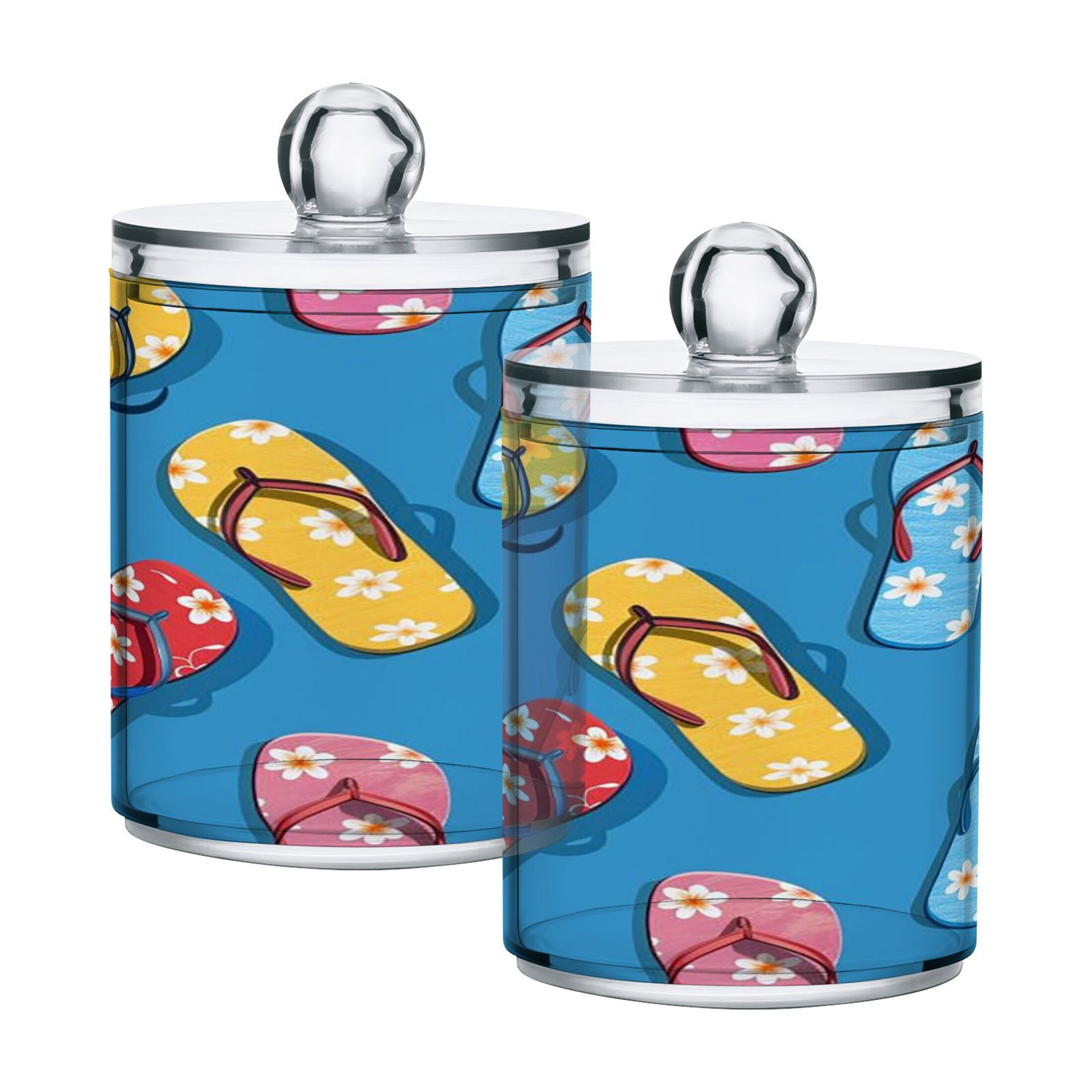 Clear Storage Jar 2.75x 4.13 Inches One Sizex4 Cotton Swabs Cans ...