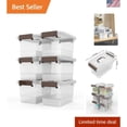 Clear Storage Latch Box, 6 Pack Storage Organizer Bins with Latching ...