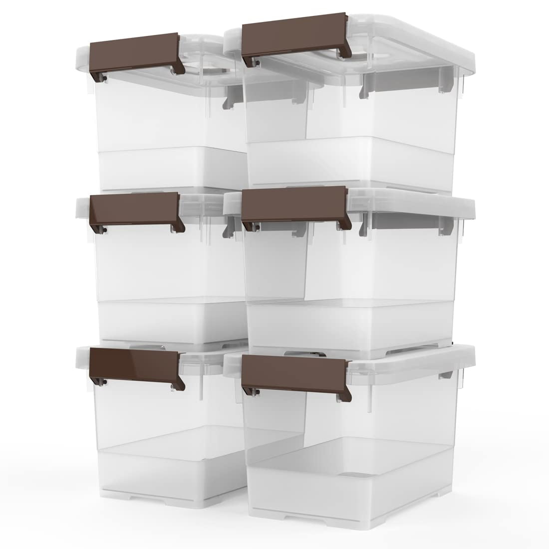 Clear Storage Latch Box, 6 Pack Storage Organizer Bins with Latching ...