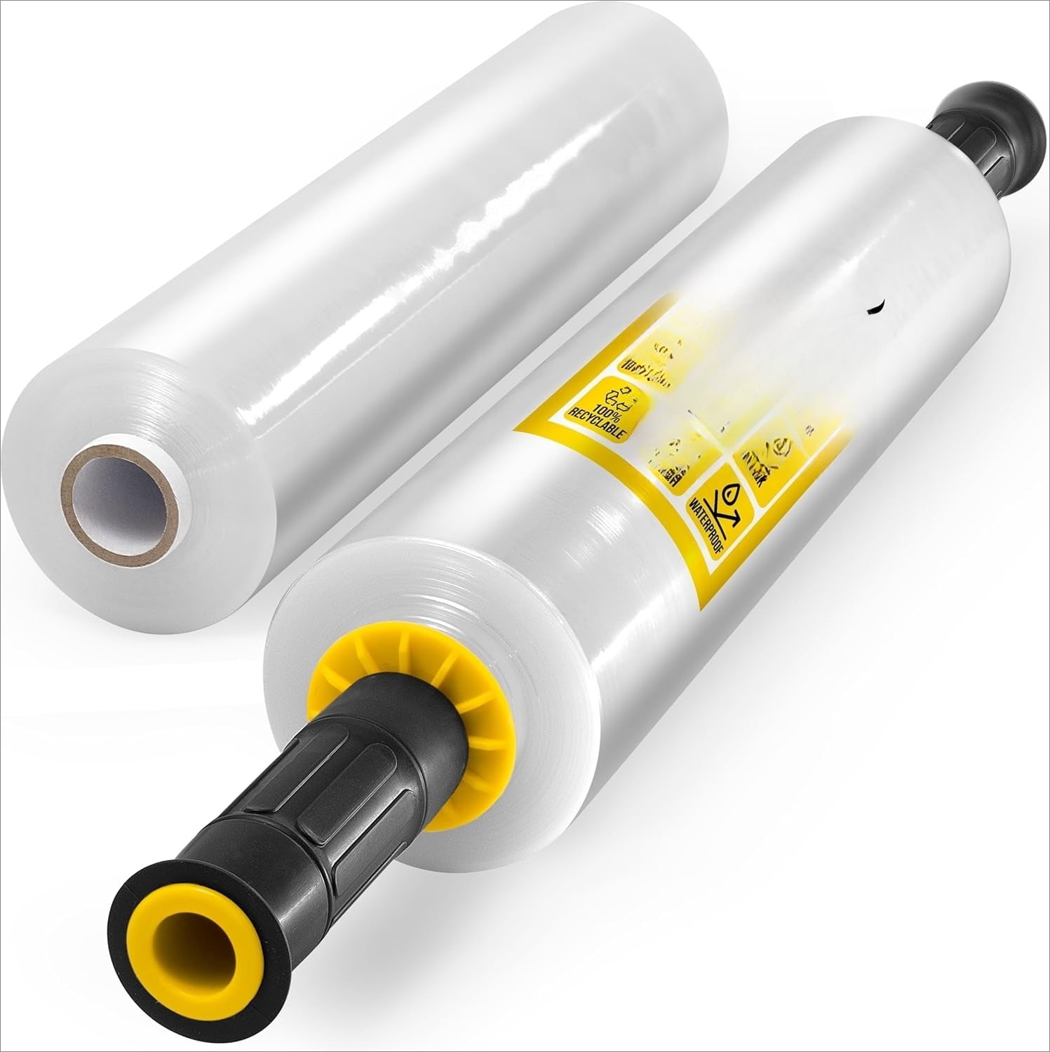 Clear Stretch Wrap Roll with Handles Heavy Duty Shrink Wrap for Moving ...