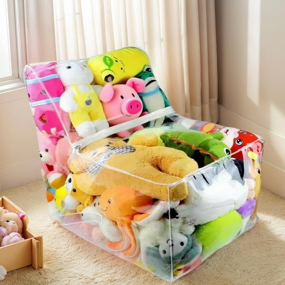 Clear Stuffed Animal Storage Chair, Waterproof Pvc Stuffable with ...