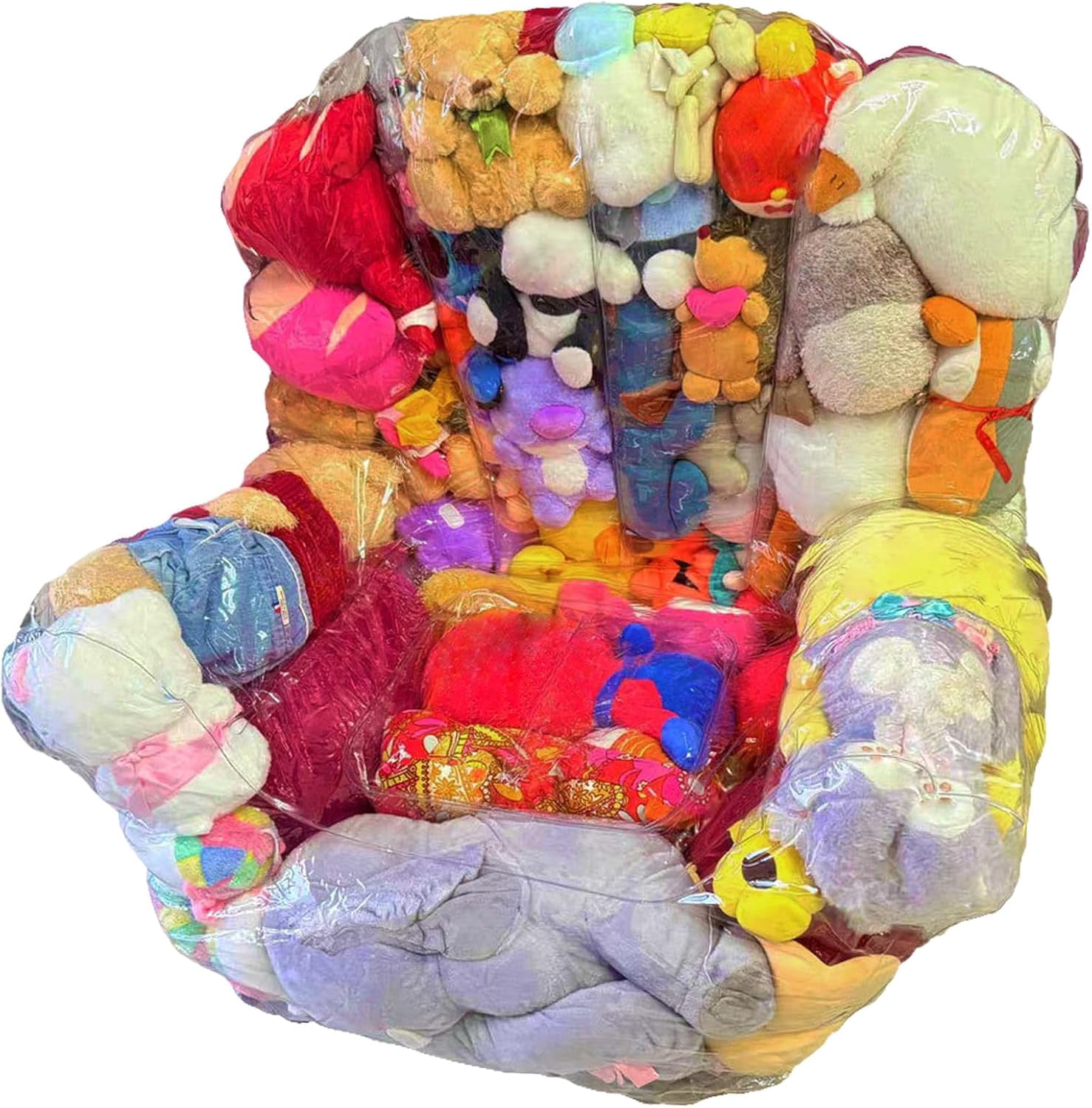Clear Stuffed Animal Storage Bean Bag Chair Cover - Clear Stuffed ...