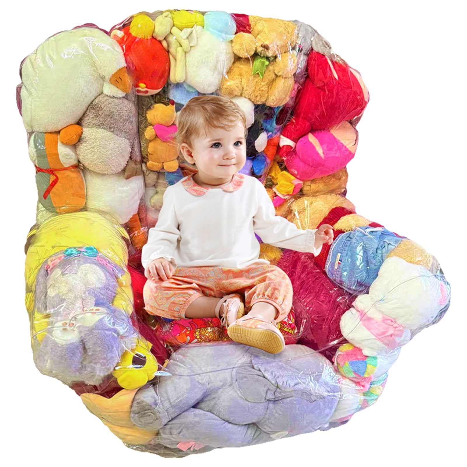 Clear Stuffed Animal Storage Bean Bag Chair Cover Waterproof Bean Bag ...