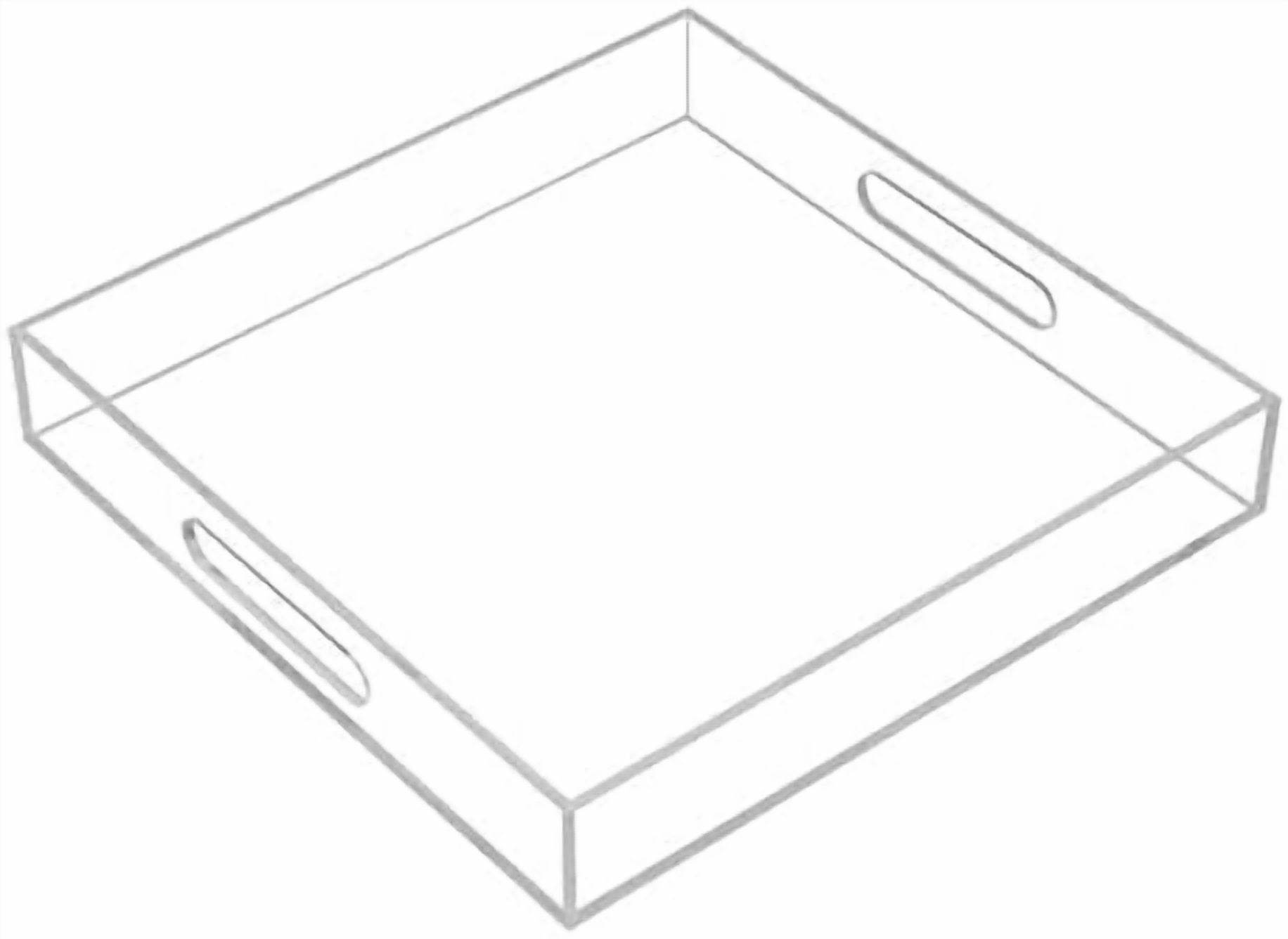 Clear Sturdy Acrylic Serving Tray with Handles - 12x12Inch - Coffee ...