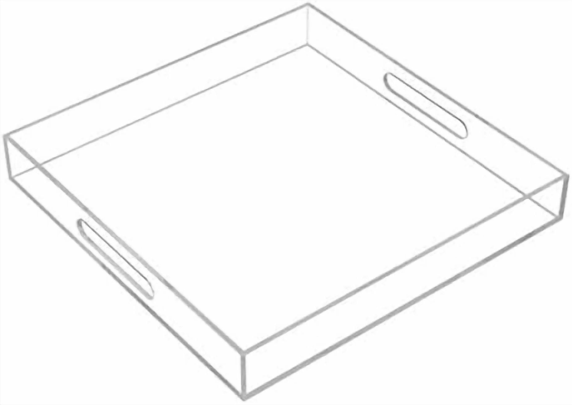 Clear Sturdy Acrylic Serving Tray with Handles - 14x14Inch - Coffee ...