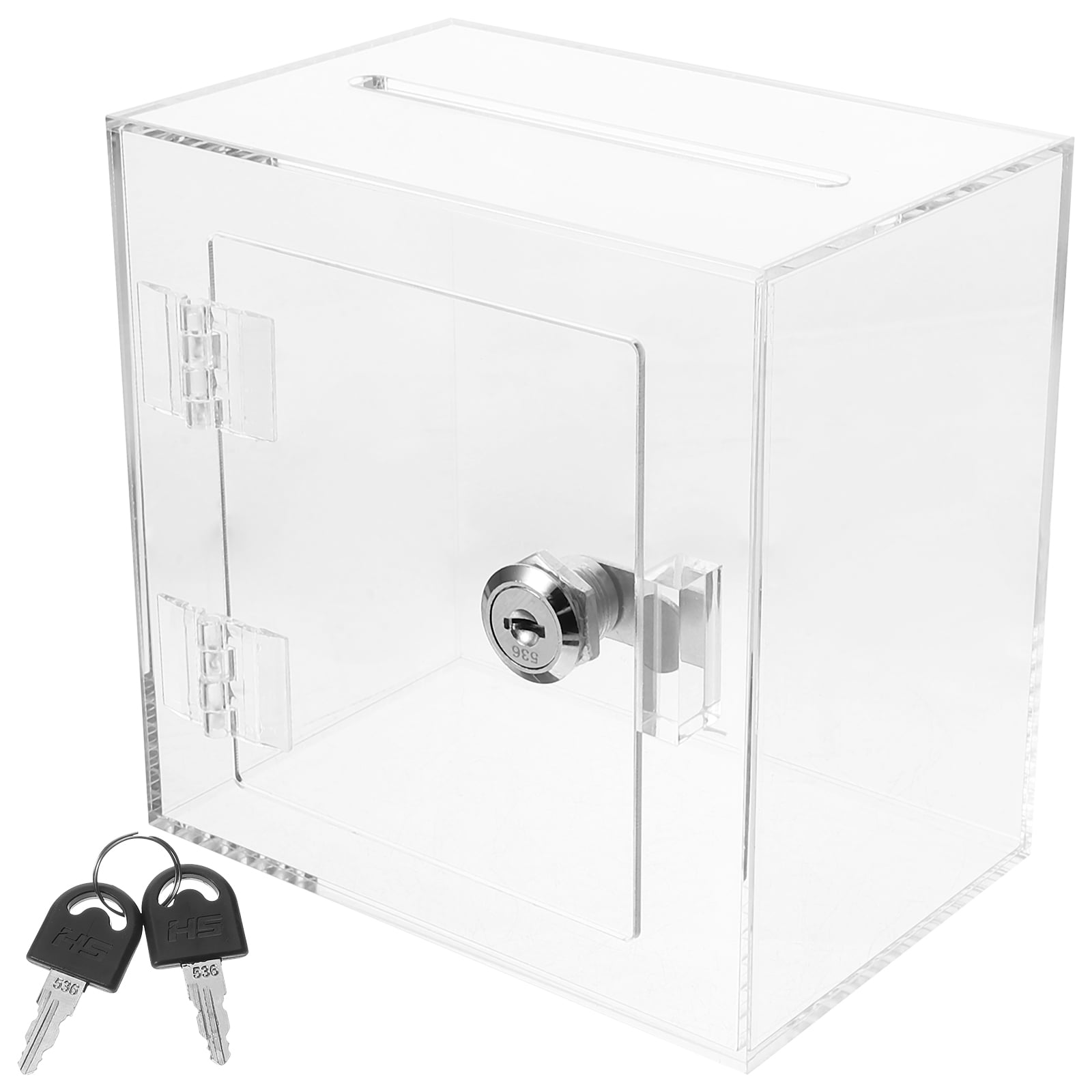 Clear Suggestion Box Ballot Box Donation Box with Lock for Fundraising ...