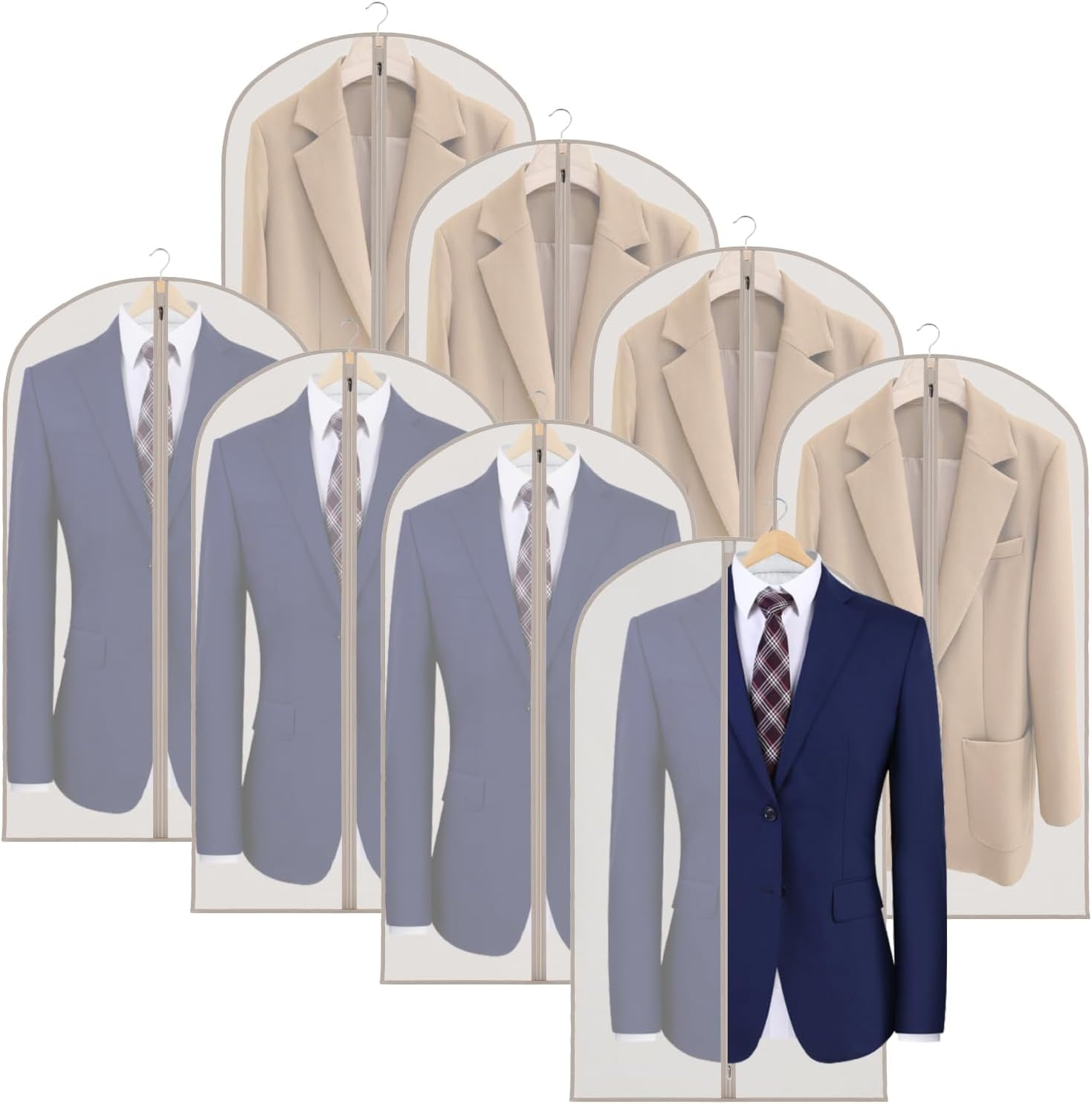 Clear Suit Bags for Closet Storage and Travel 43" Hanging Storage Bags ...