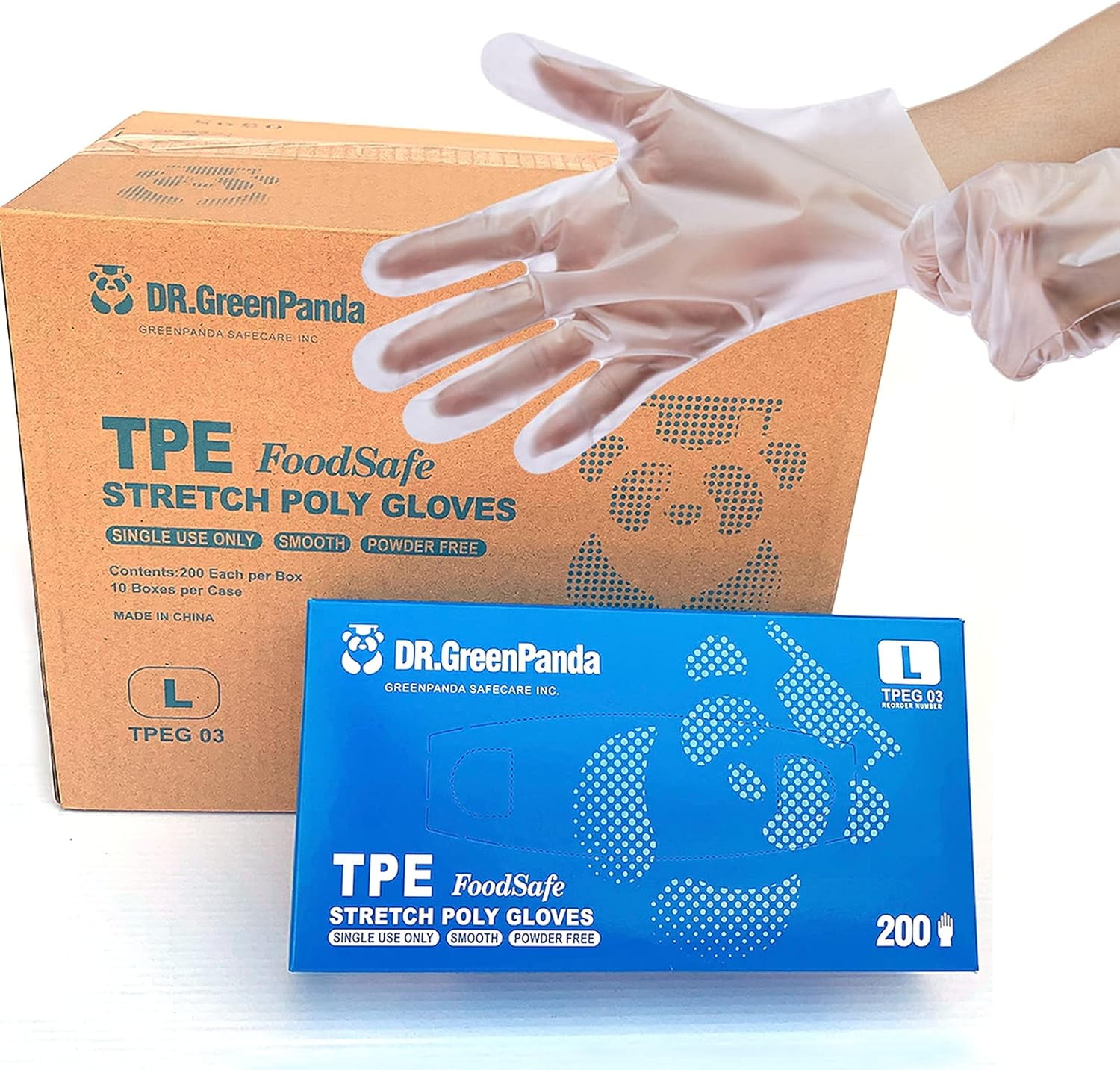 Clear TPE Disposable Stretch Poly Food Prep Gloves PE Plastic Food ...