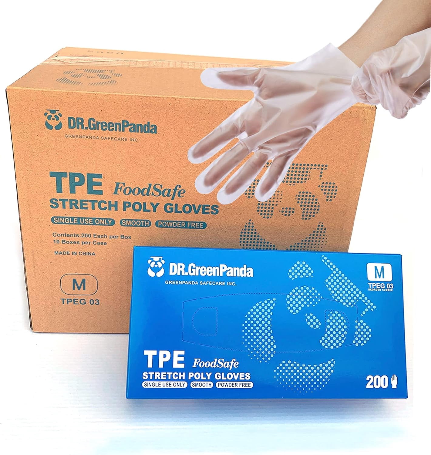 Clear TPE Disposable Stretch Poly Food Prep Gloves PE Plastic Food ...