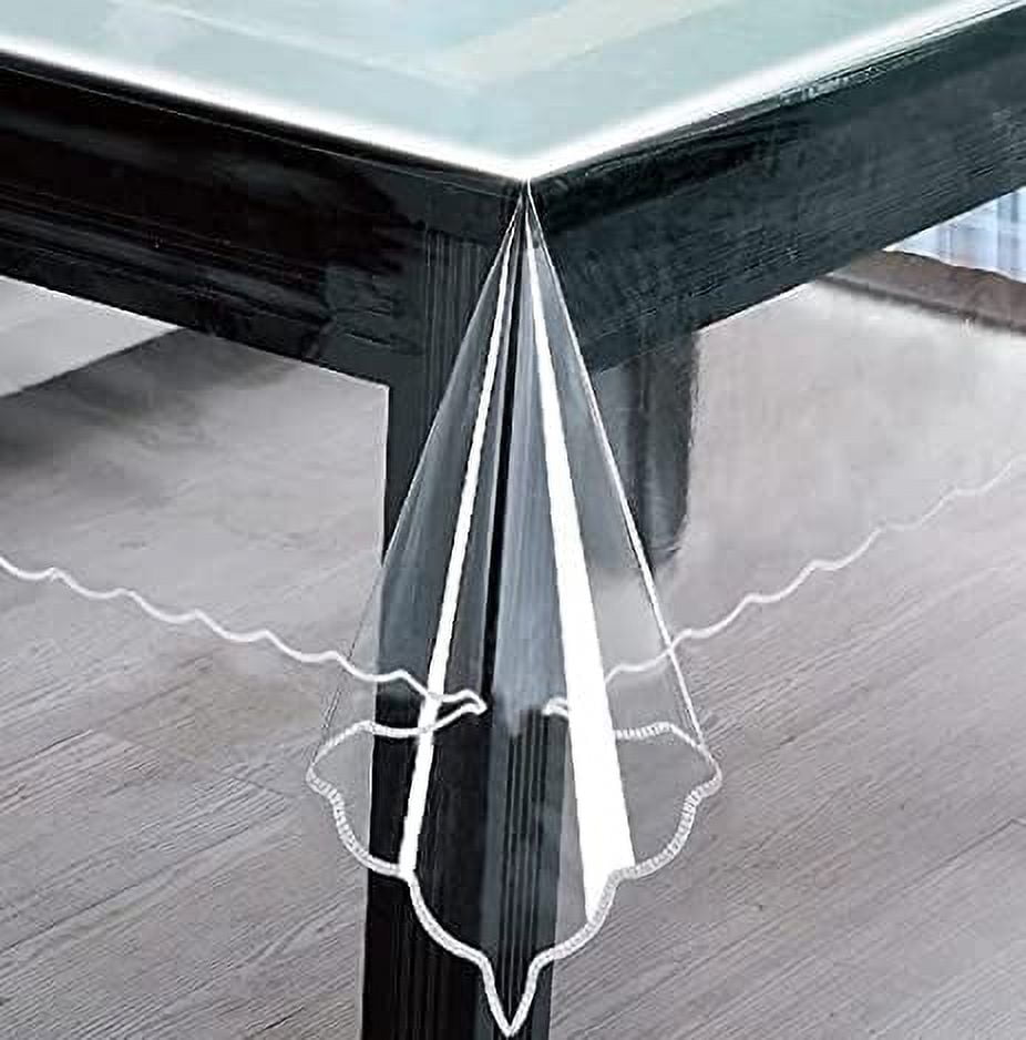 Clear Vinyl Tablecloth Protector Kitchen Waterproof Transparent Table ...