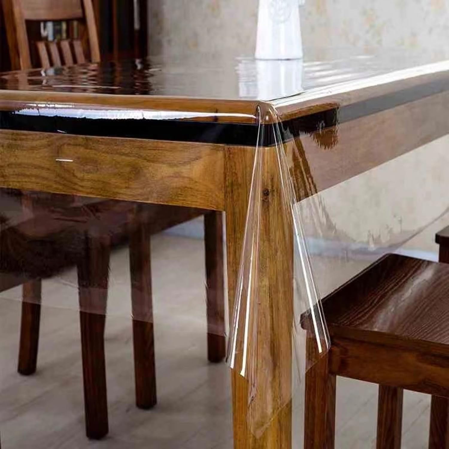 Clear Tablecloth Protector Rectangle Waterproof Oil-Proof Plastic Table ...