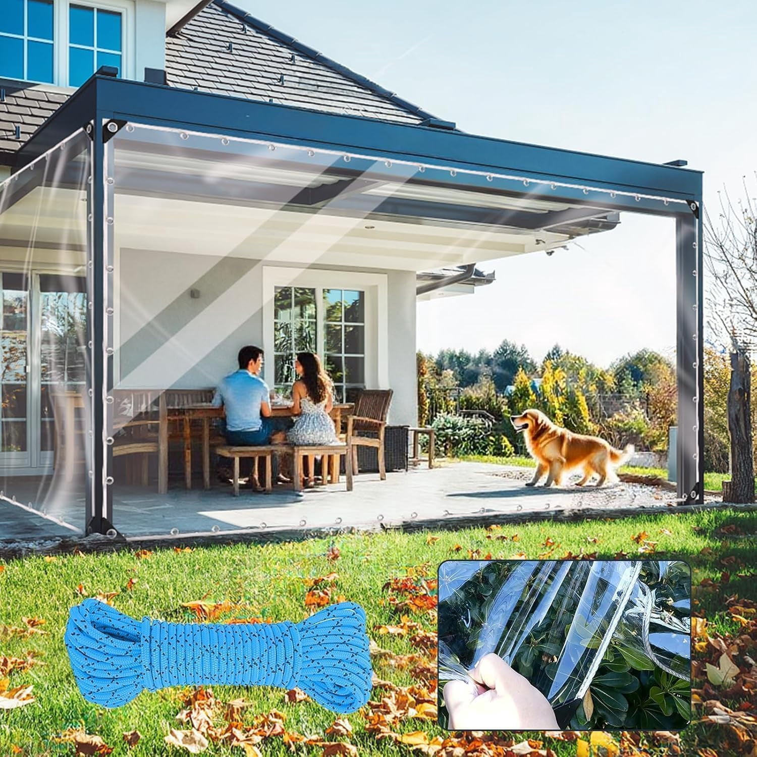 Clear Tarp 3x6ft Clear Tarps Water Resistant,14Mil Thickened ...