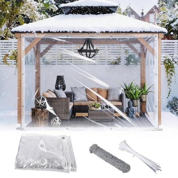 Clear Tarp Heavy Duty Waterproof, 14Mil-8ftx20ft Tear-Resistant ...