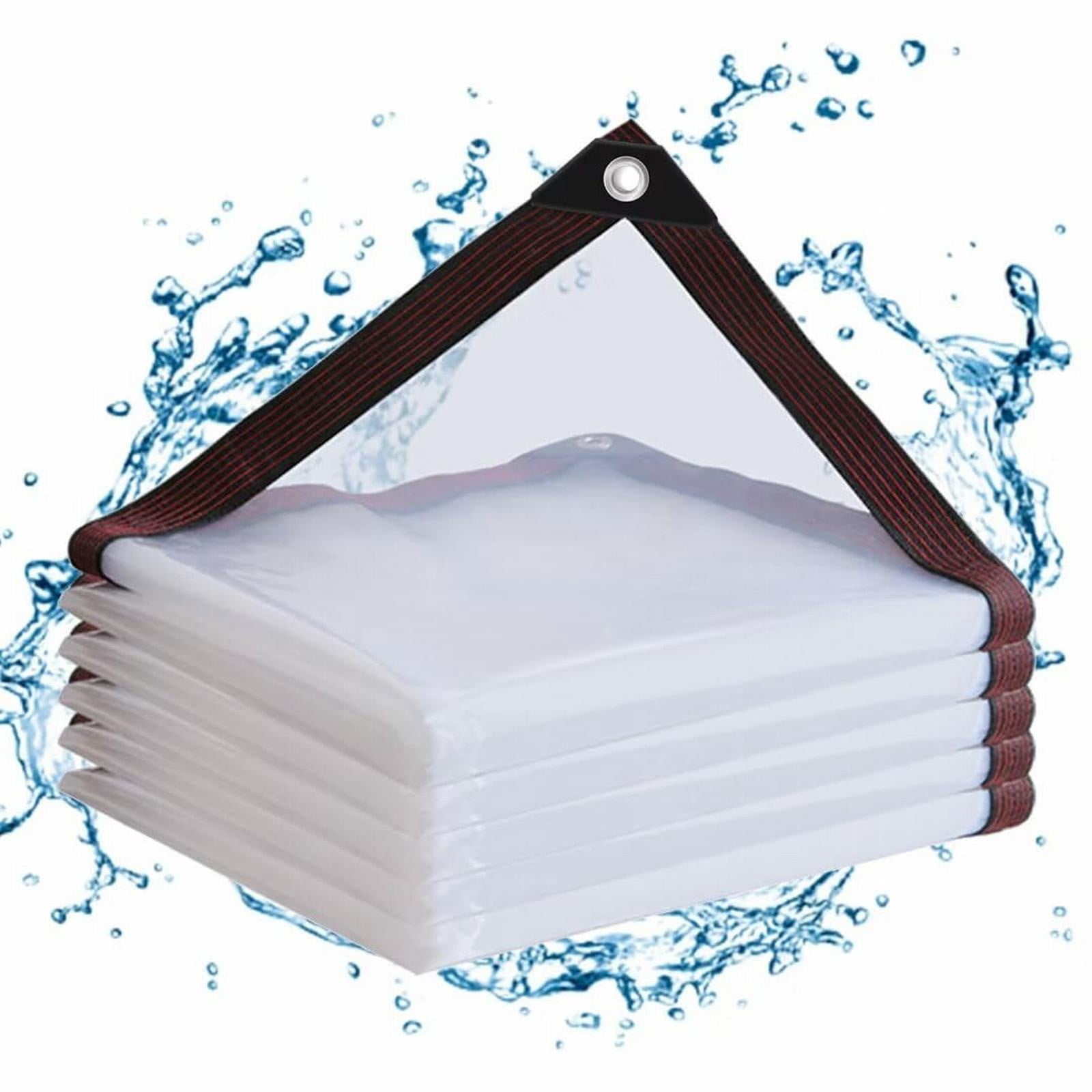 Clear Tarps 2 Pack 6.5x13 Ft Clear Tarp Transparent Clear Vinyl Patio ...