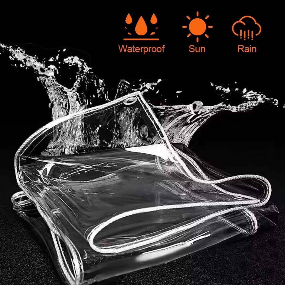 Autoez 14mil Heavy Duty Clear Tarps With Grommets For Outdoor Camping Patio Pavilion