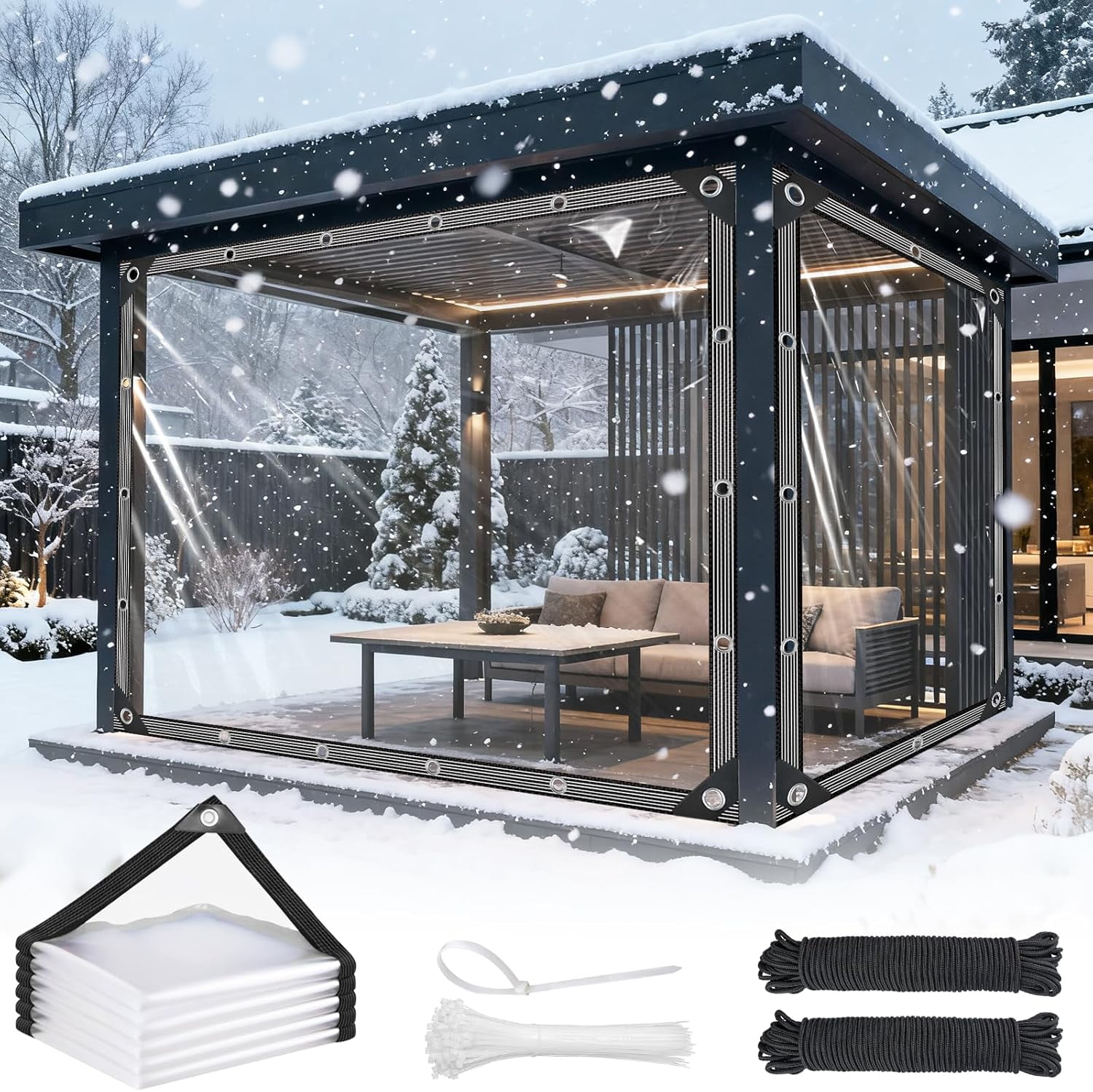 Clear Tarps Heavy Duty Waterproof - 3x6ft Clear Tarps with Grommets ...