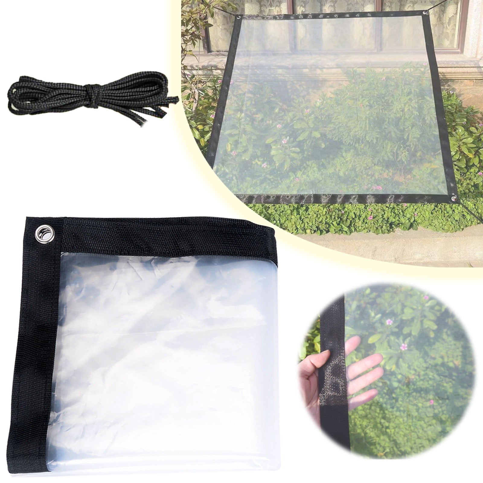 Clear Tarps Heavy Duty Waterproof - PVC Vinyl Tarpaulin with Rings ...
