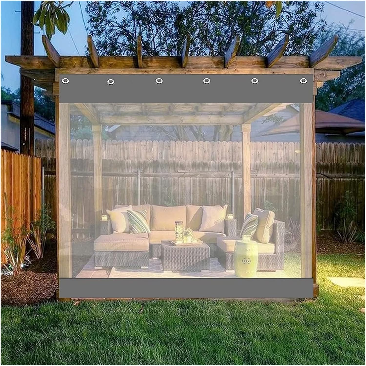 Clear Tarps Panel Waterproof Tarpaulin Sheet Outdoor Curtain Drapes UV ...