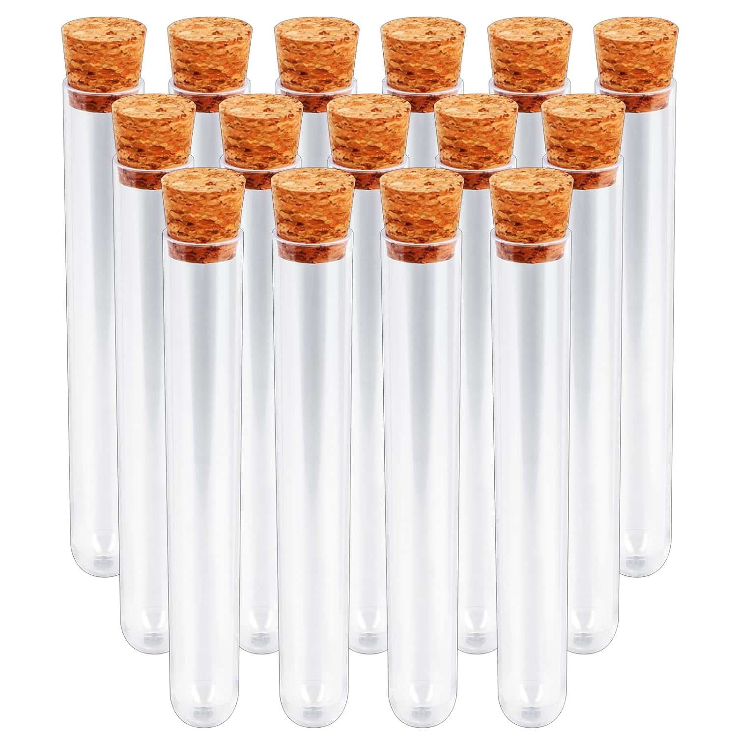 Clear Test Tubes with Lids, 15x100mm (15ml) Plastic Vials with Seal Cap ...