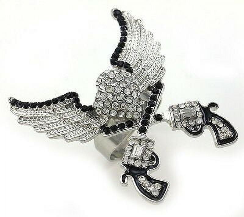 Clear Texas Western Cowgirl Dual Revolver Pistol Gun Heart Angel Wing ...