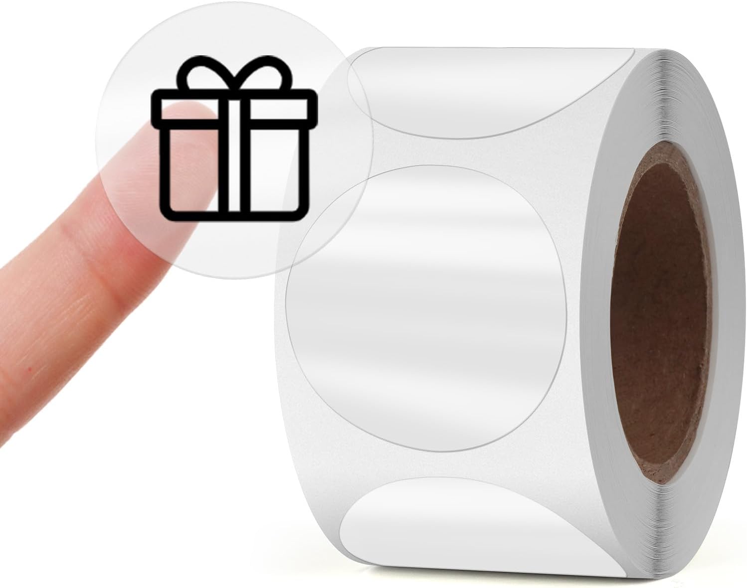 Clear Thermal Labels Vinyl 2 Inch Self-Adhesive Round Stickers Circle ...