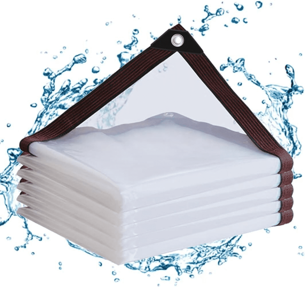 Clear Thicken Waterproof Tarp, 6 x 10 FT Rainproof Covering, Heavy Duty ...