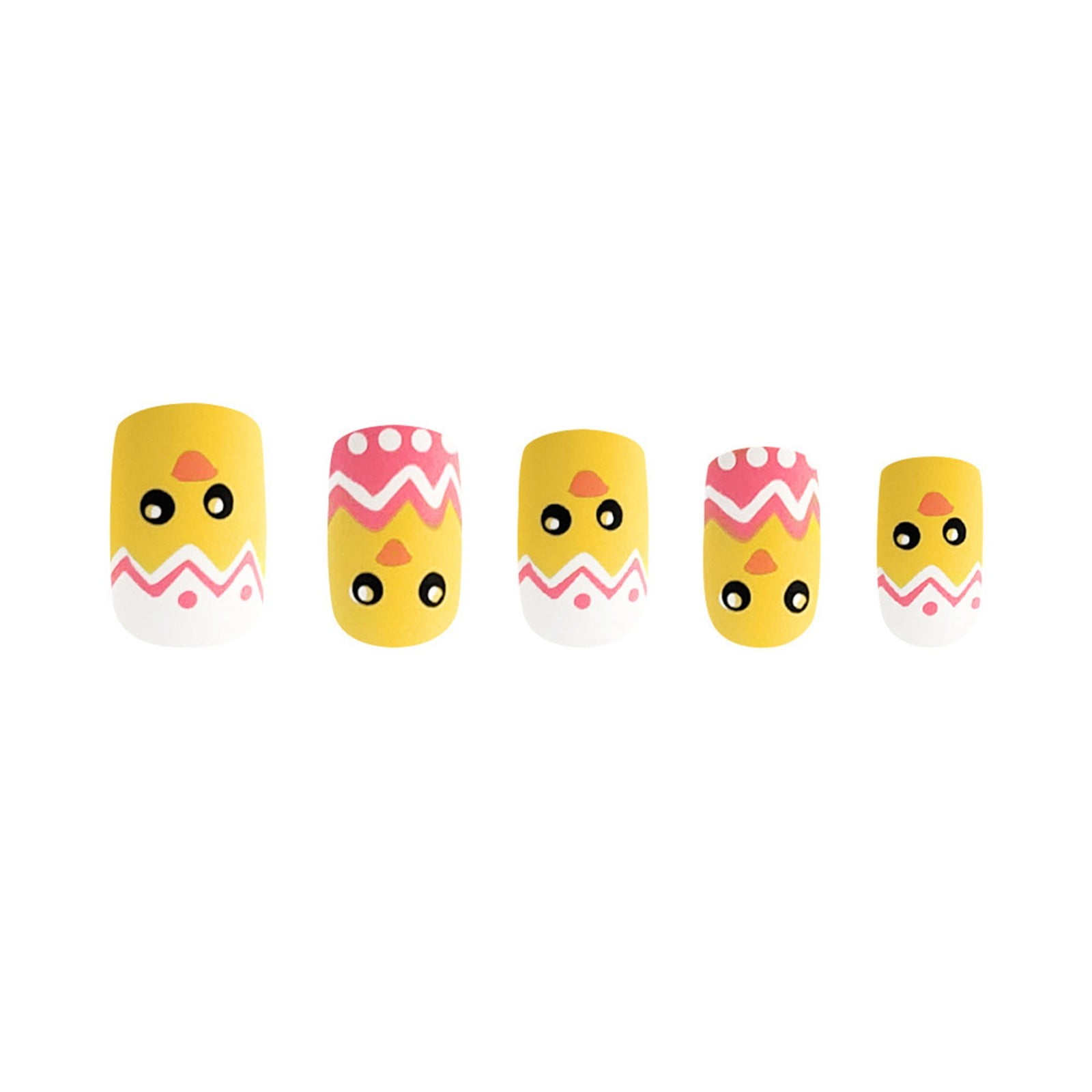 Clear Tips for Acrylic Nails Long Cute Easter Egg Chicken Pattern Egg ...