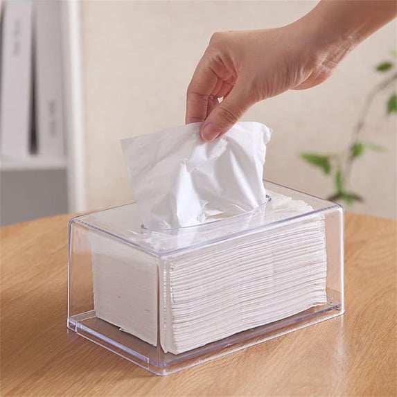Clear Tissue Box Cover Holder, GIXUSIL Small Plastic Facial Tissue Box ...