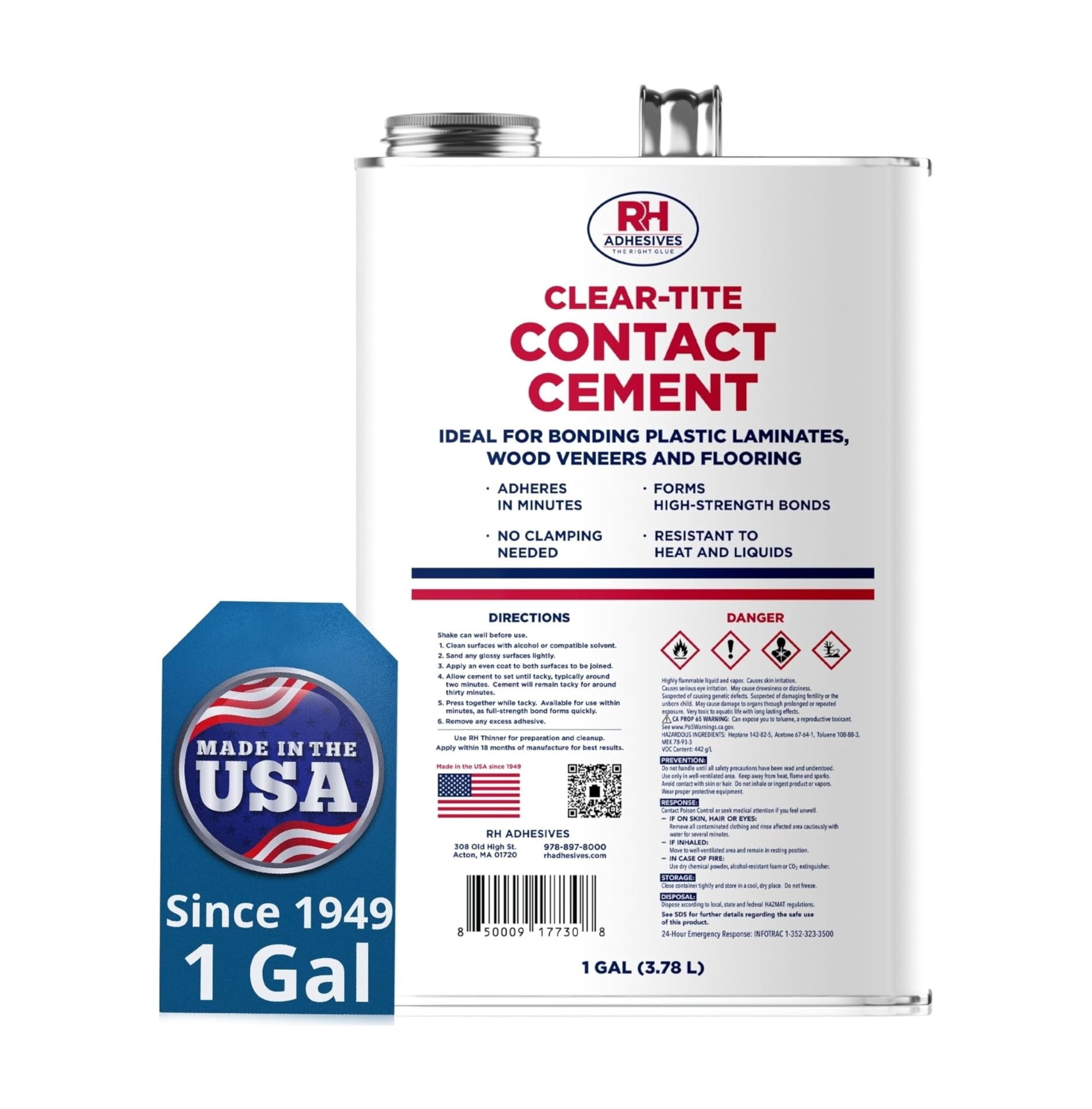 Clear-Tite Contact Cement, 1 Gallon - RH Adhesives - Walmart.com