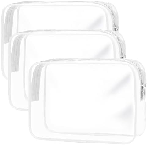 Clear Toiletry Bag, 3 Packs TSA Approved Water resistant Travel ...