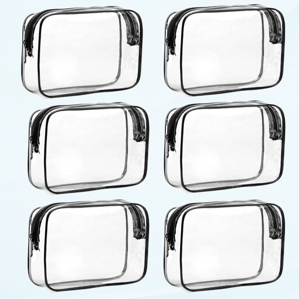 Clear Toiletry Bag, 6 Pack Travel Bag Quart Size Clear Cosmetic Makeup ...