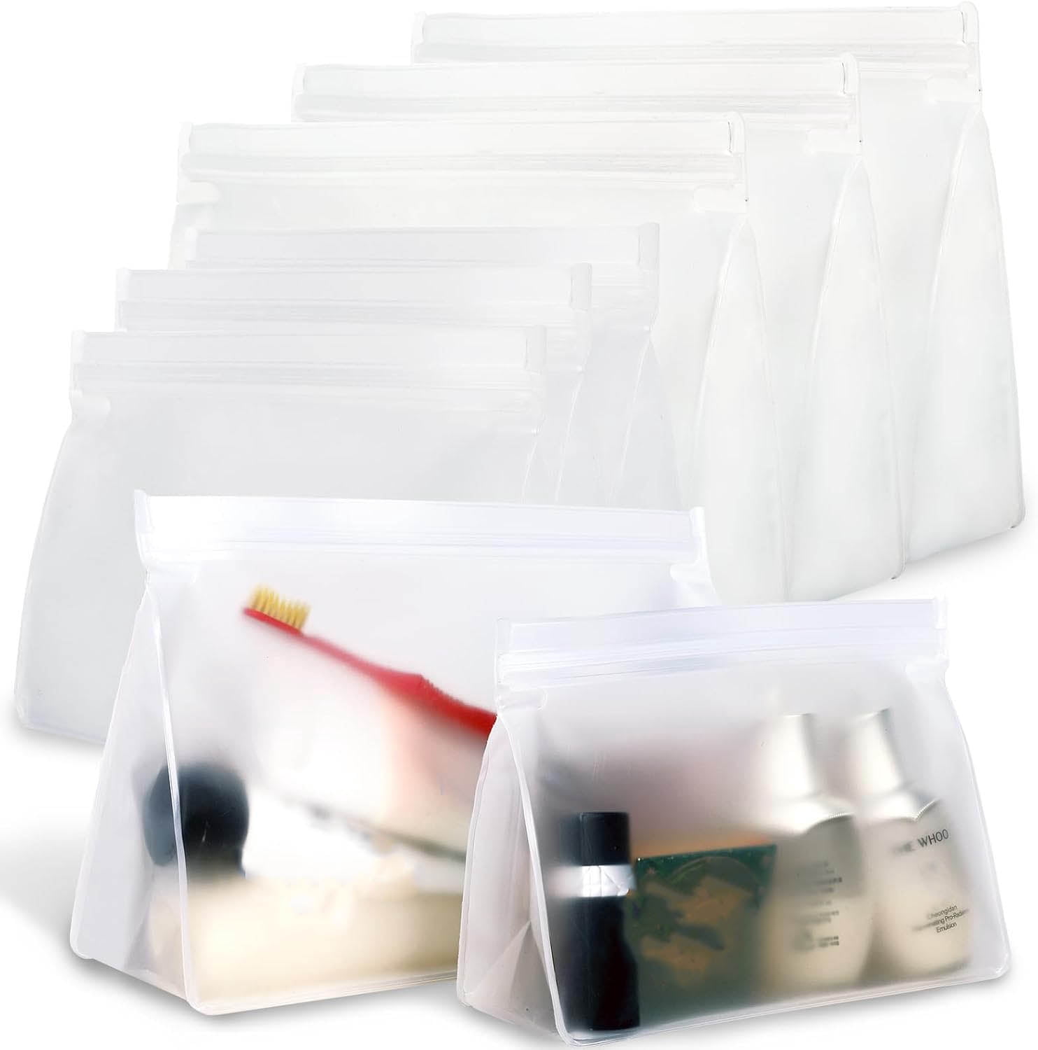 Clear Toiletry Bags, Quart Size Zipper Bags, PEVA Material BPA Free ...