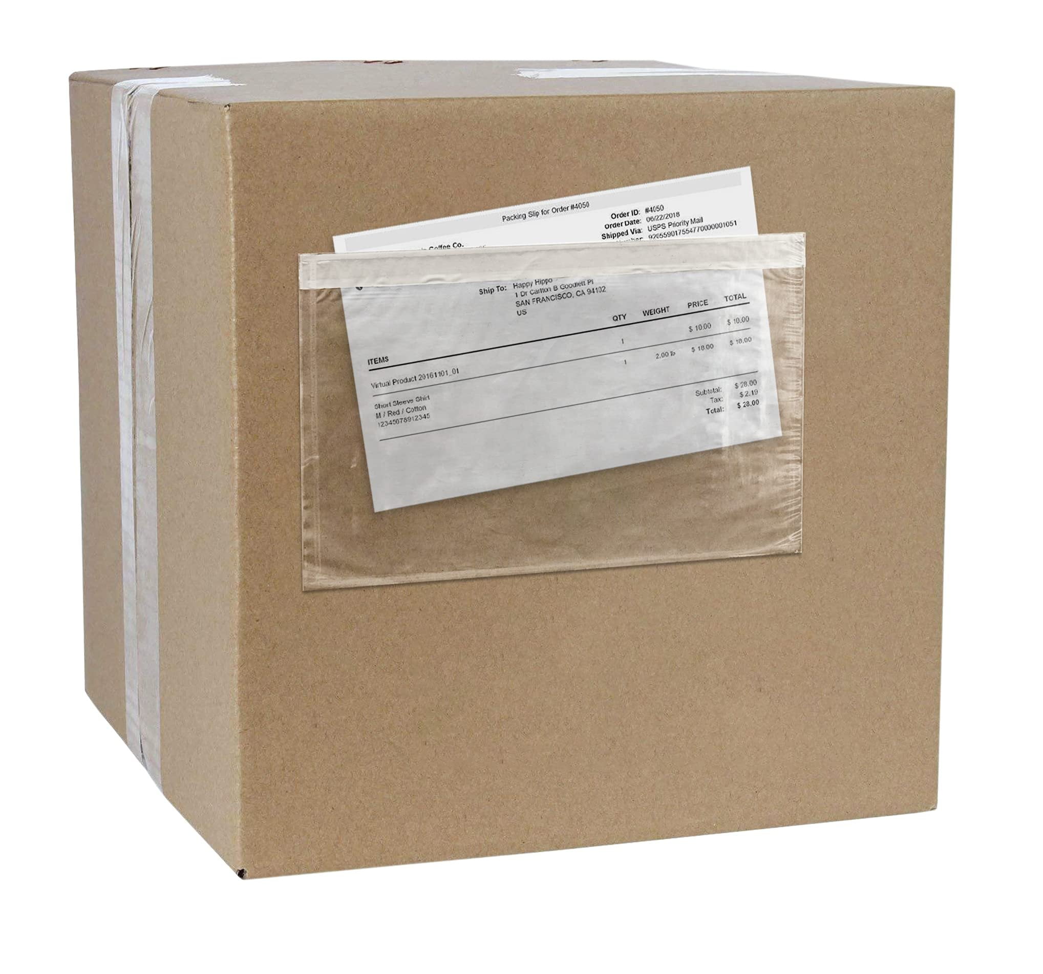 Clear Top Loading Packing List Envelopes, 10.75 x 6.75 Inches. 500 Pack ...