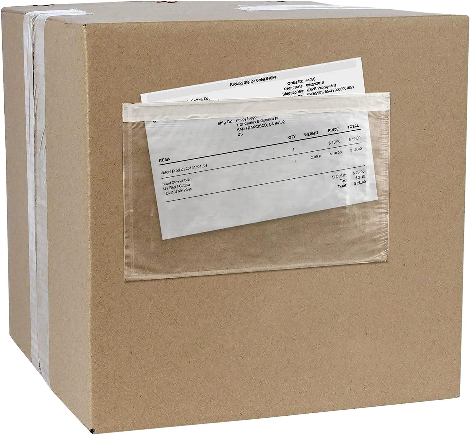 Shipping Label Pouch Clear Adhesive Side Loading Document Envelopes, 9 ...