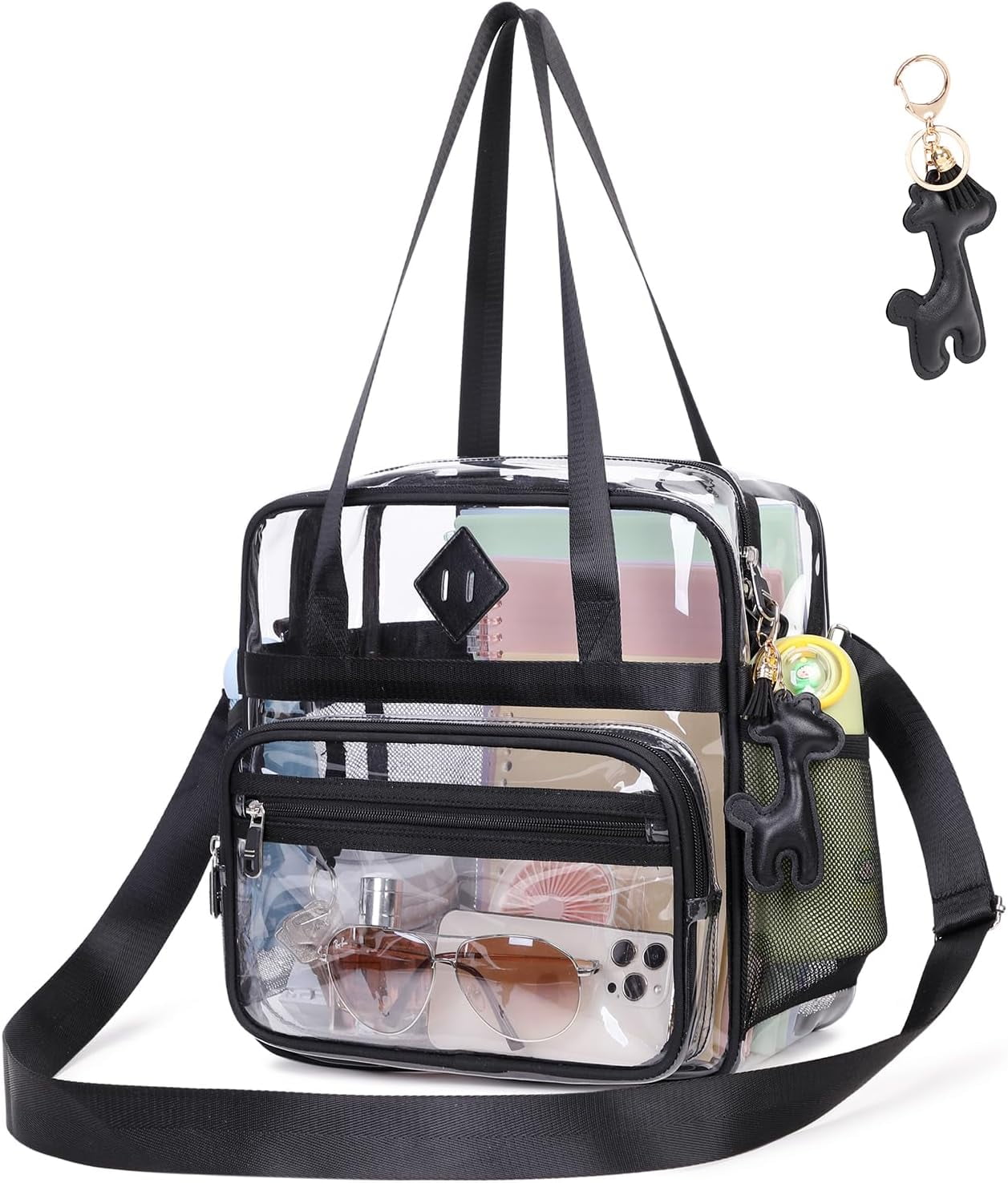 Clear Tote Bag, 12x6x12 Clear Bag for Stadium Events See Through Bag ...
